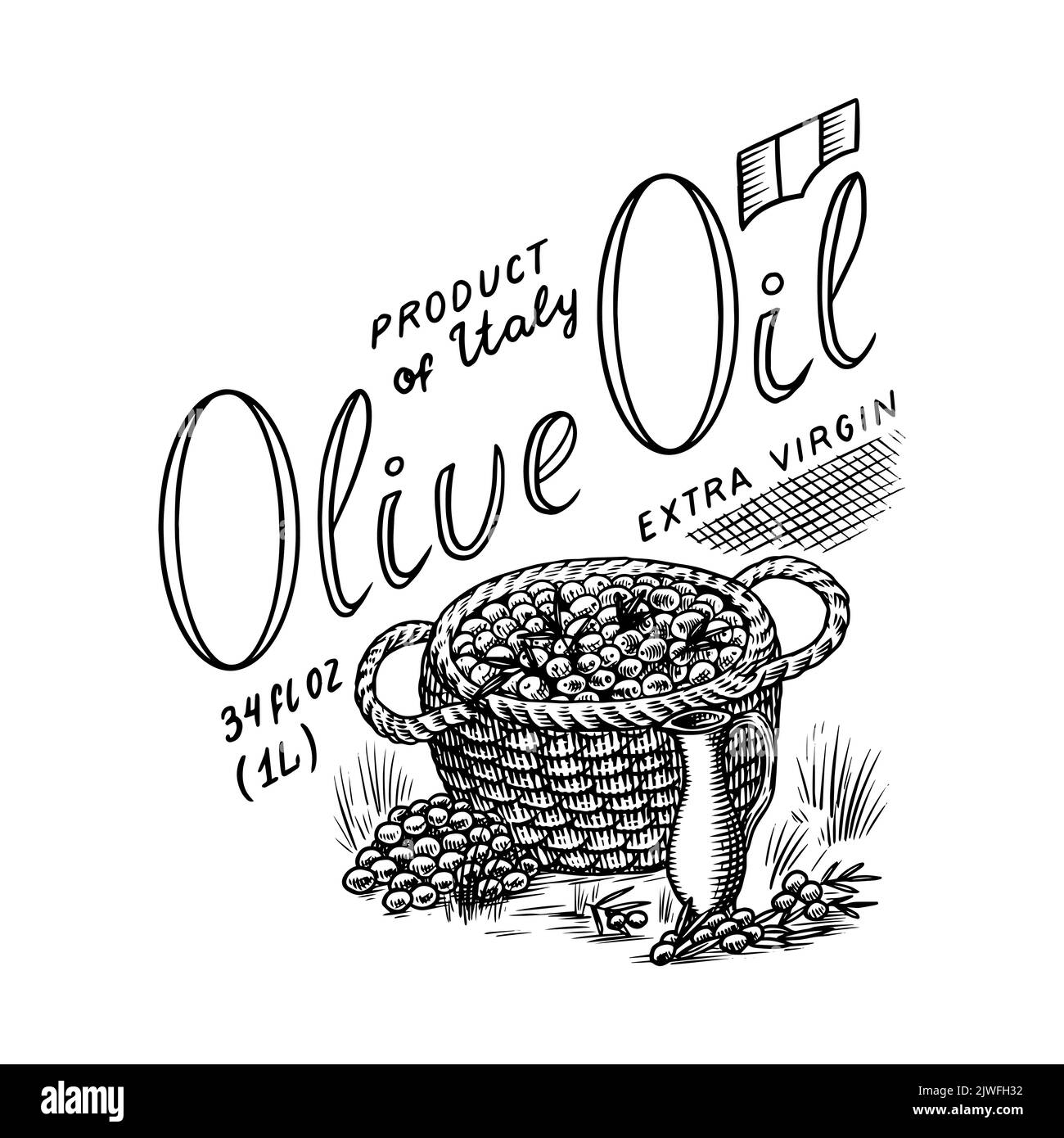 Olive tree logo engraved hand hi-res stock photography and images - Alamy