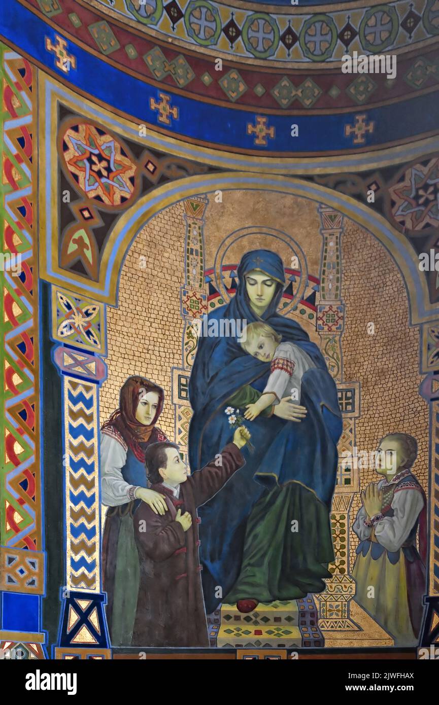 Icon with saints in vyshyvanka in the Ukrainian Greek Catholic Church ...