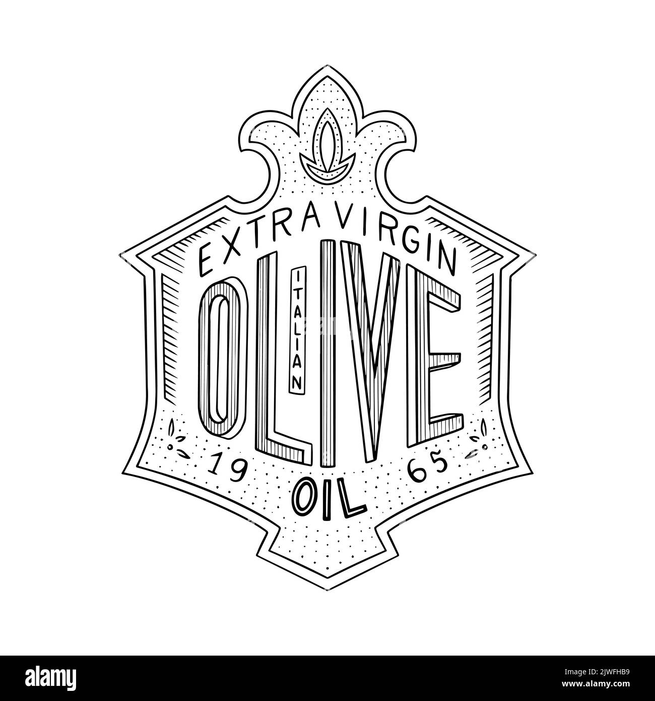 Olive tree logo engraved hand hi-res stock photography and images - Alamy