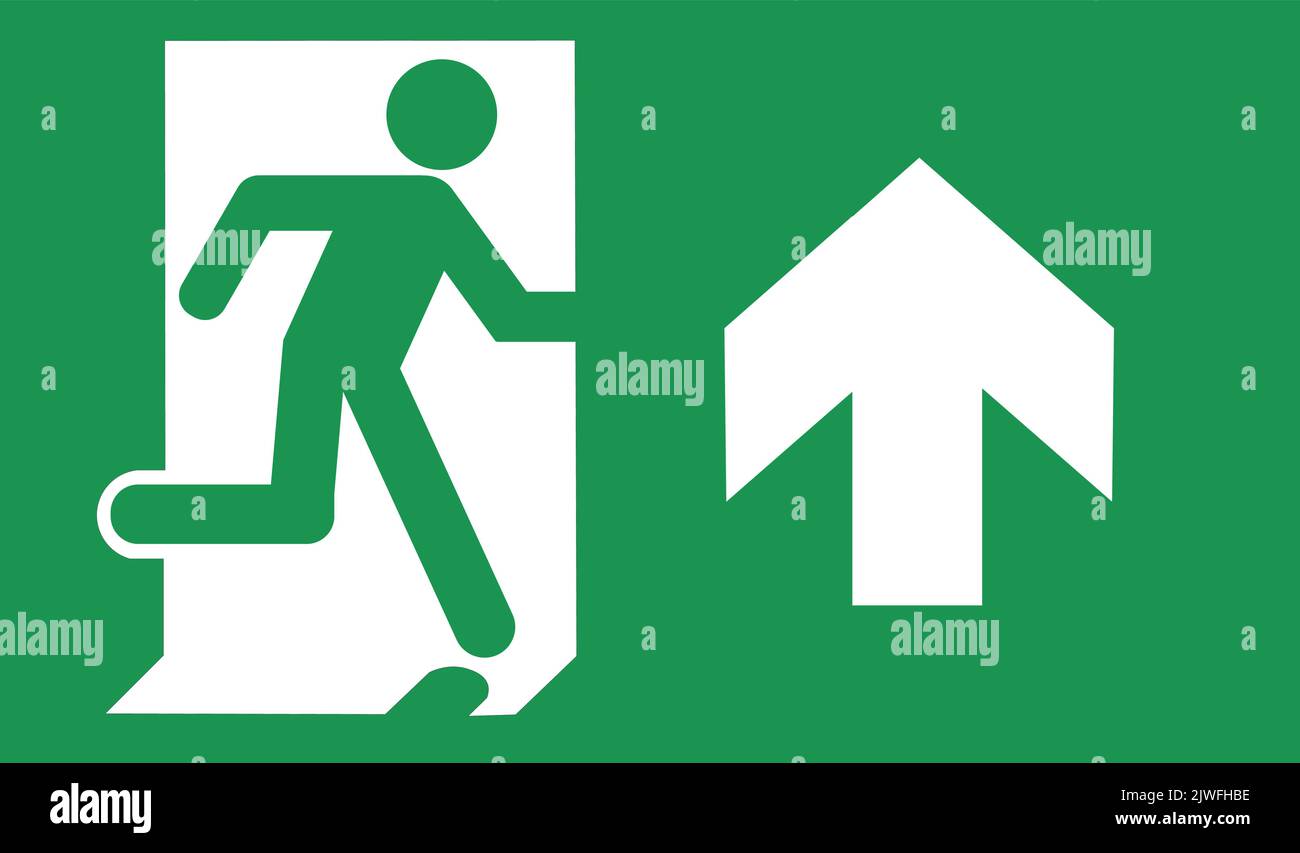 Emergency fire exit pictogram icon hi-res stock photography and images - Alamy