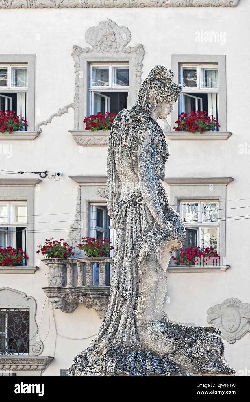 Monument to Amphitrite at the Market Square in Lviv, Ukraine Stock ...