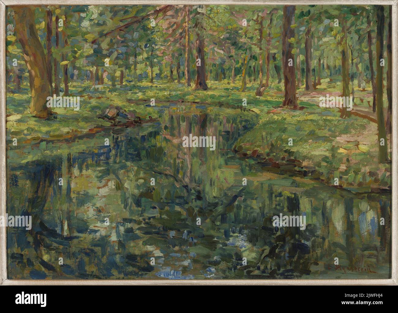 Forest landscape. Żukowski, Stanisław (1873-1944), painter Stock Photo ...