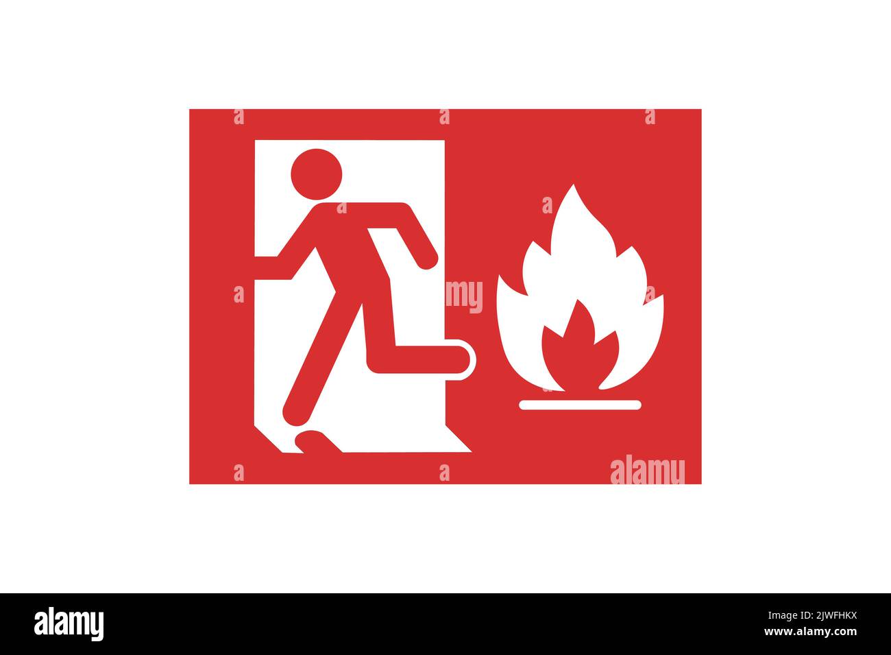Red fire exit icon. Concept of emergency and evacuation Stock Vector ...