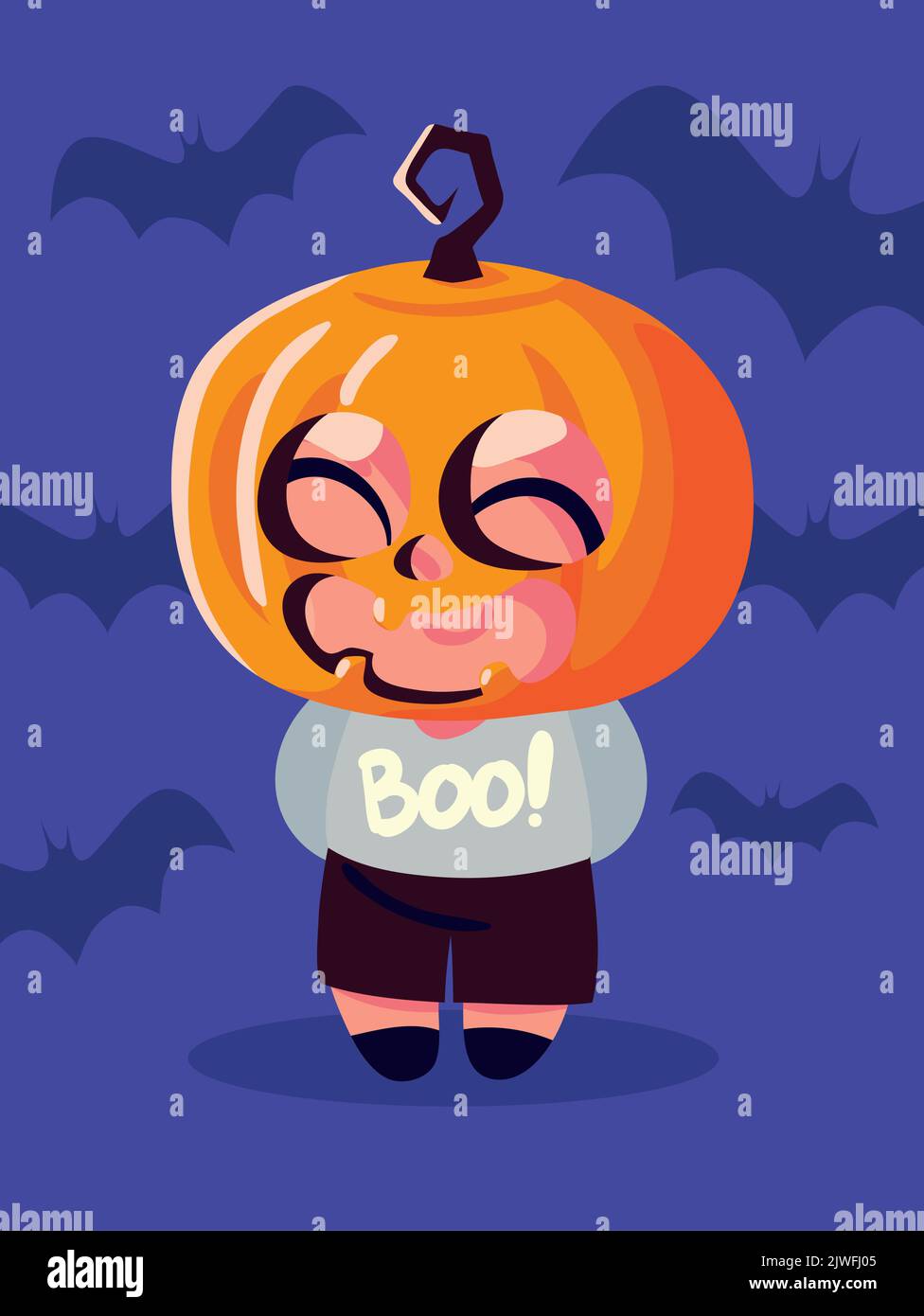 boy with pumpkin costume Stock Vector Image & Art - Alamy