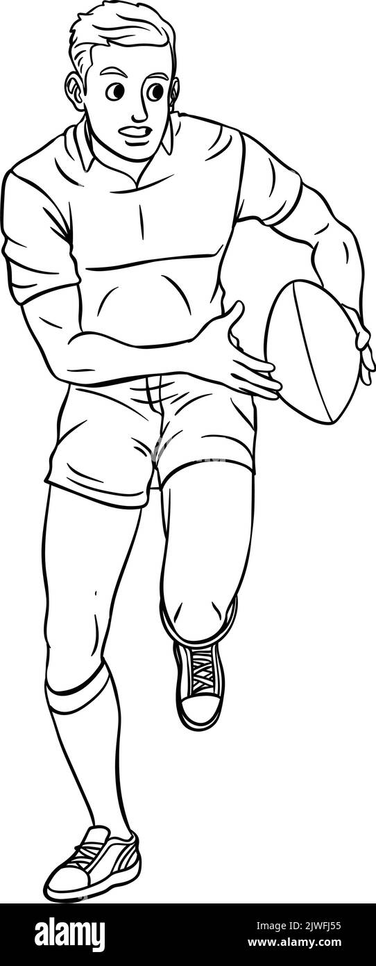 Rugby Isolated Coloring Page for Kids Stock Vector Image & Art - Alamy