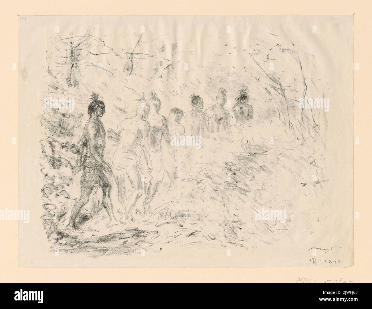 Magua begibt sich mit Gefolge zu den Delwaren, S.168, Lederstrumpf ...