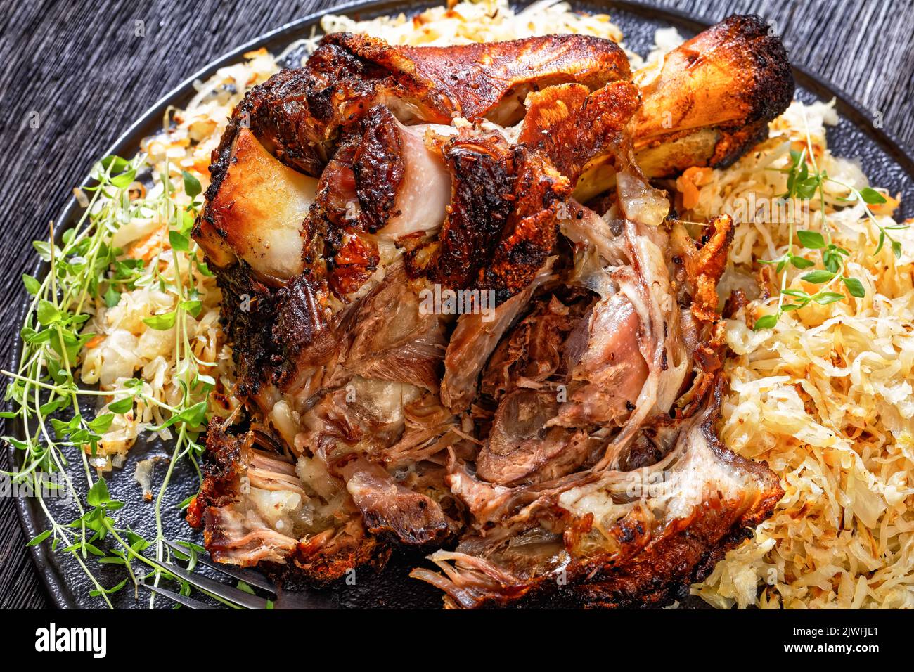 Crispy German Pork Knuckle, roast ham hock, Schweinshaxe, with ...