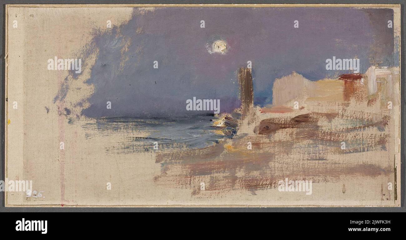Moonlit landscape with water and architecture. From the journey to ...