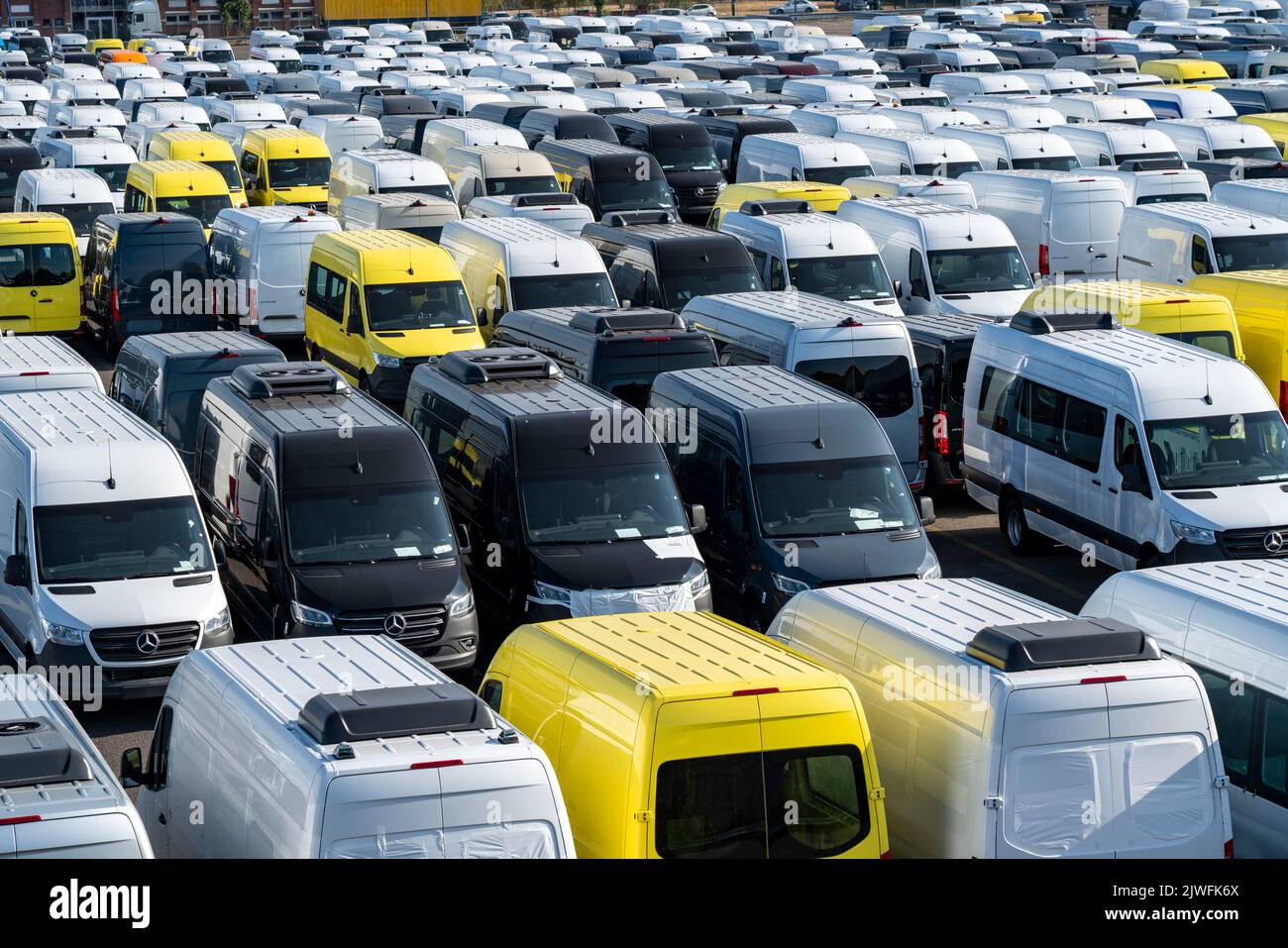 Car terminal in the inland port Logport I, in Duisburg on the Rhine ...
