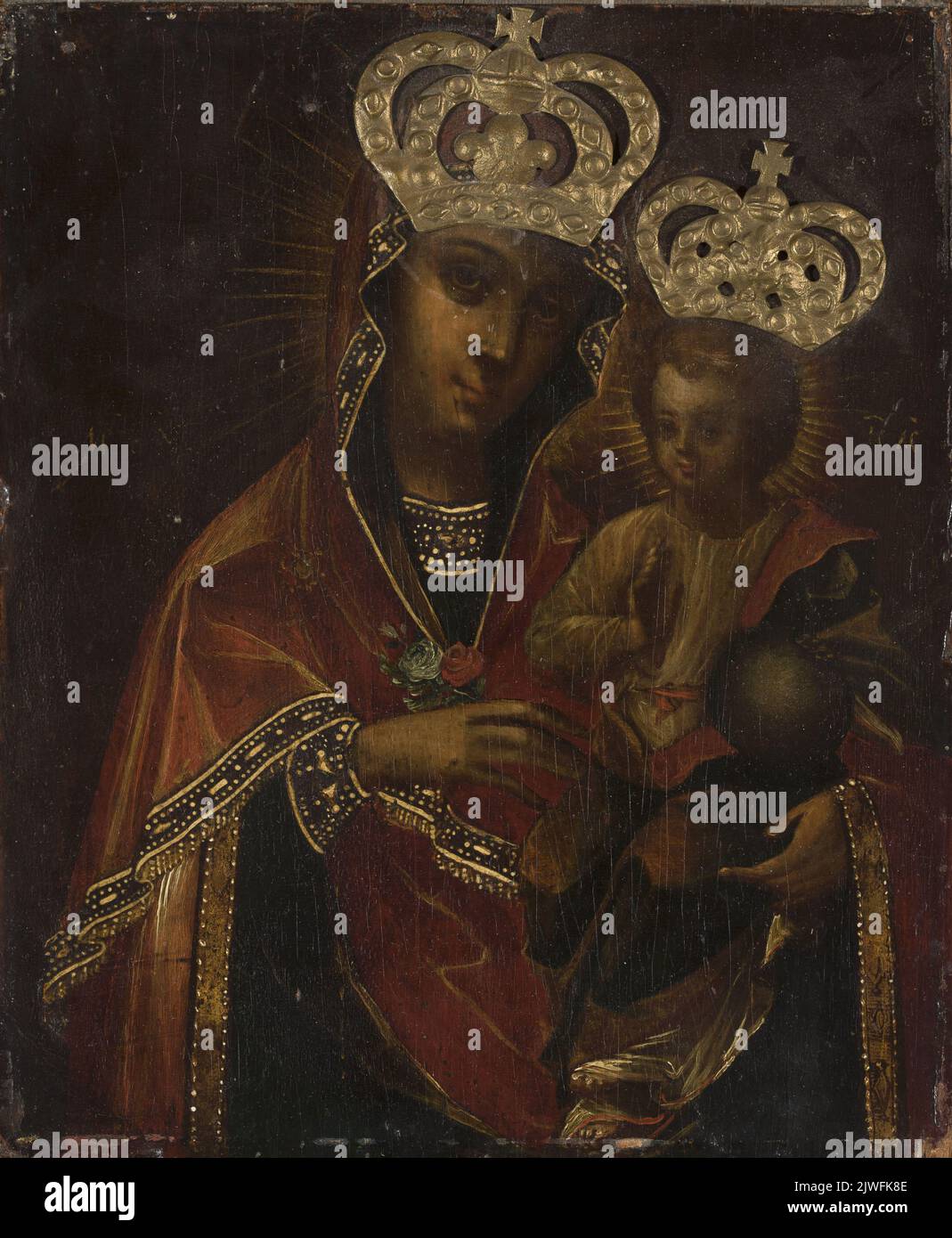 Virgin Mary with Child Jesus. nieznany malarz polski, painter Stock ...