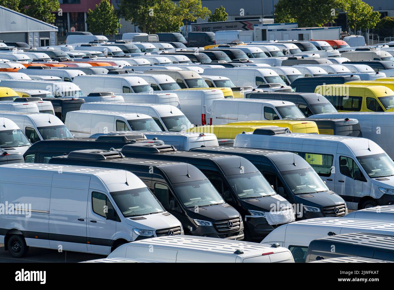 Car terminal in the inland port Logport I, in Duisburg on the Rhine ...