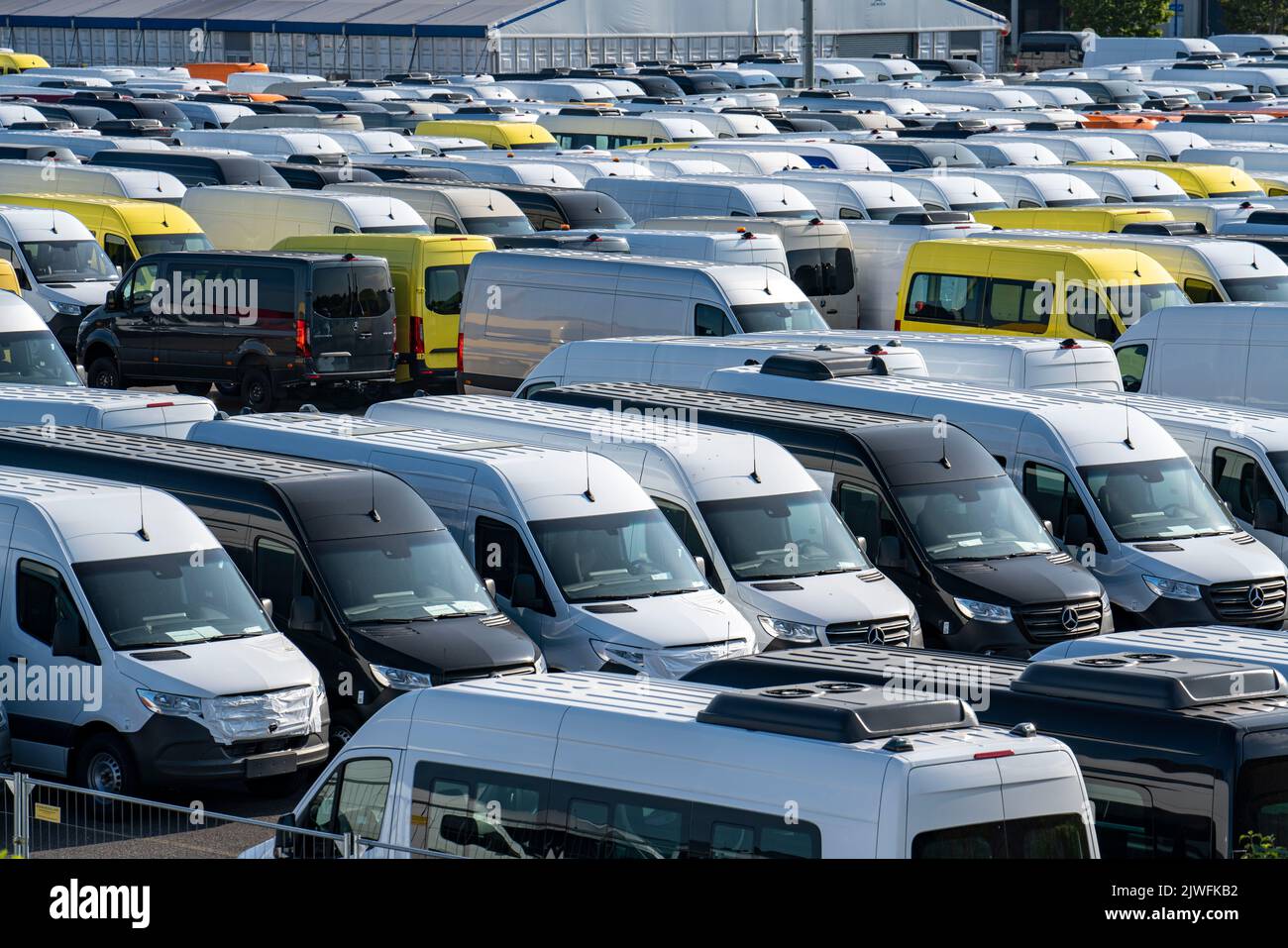 Car terminal in the inland port Logport I, in Duisburg on the Rhine ...