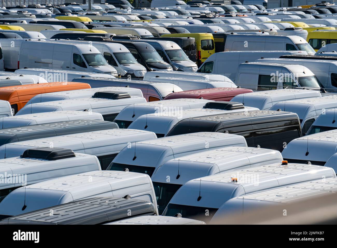 Car terminal in the inland port Logport I, in Duisburg on the Rhine ...