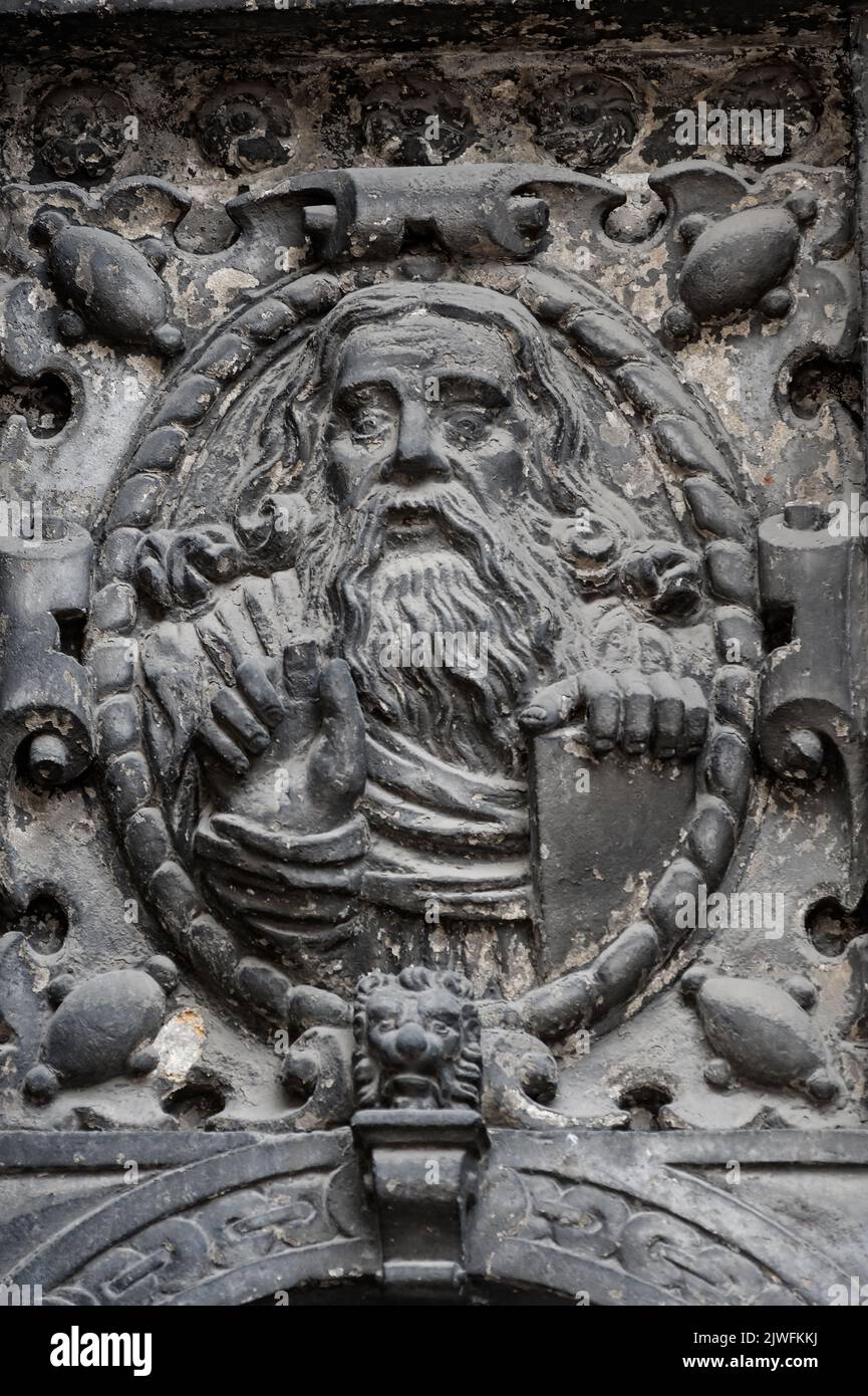 Detail of the facade of the Chapel of Boim at the 18th of June in Lviv ...