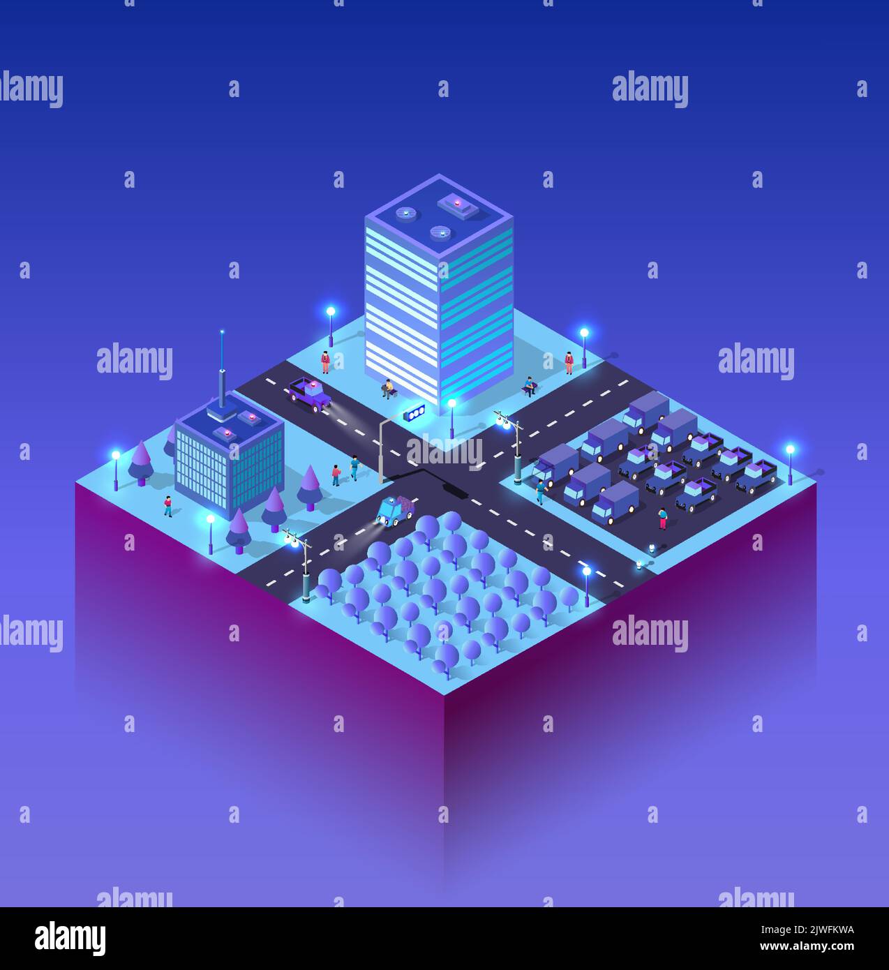 Smart street lights Stock Vector Images - Alamy