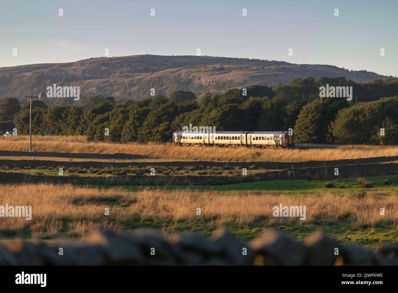 Northern rail class 158 DMU train on the scenic little north western ...