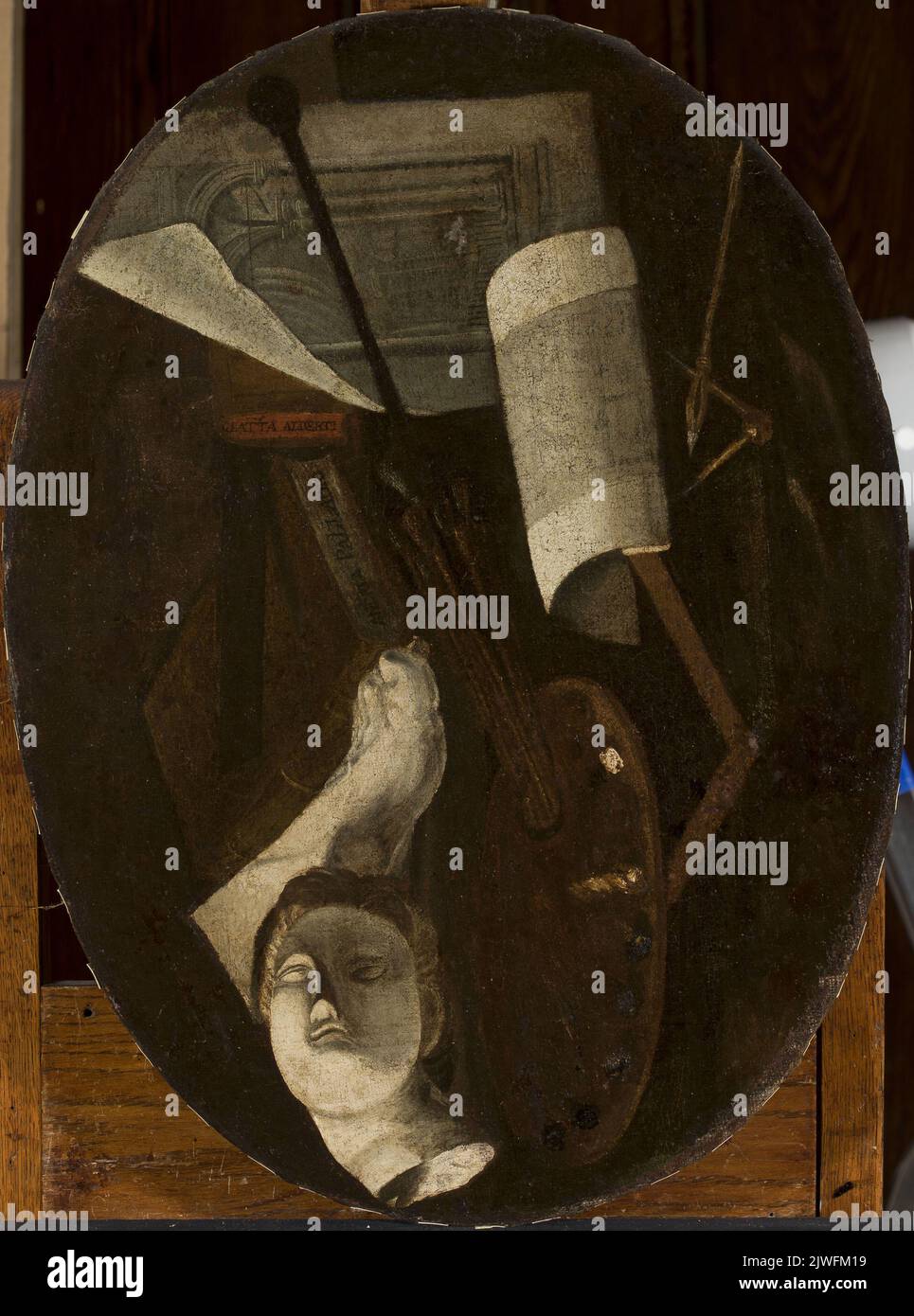 Still life with an antique head (Allegory of visual arts). unknown ...