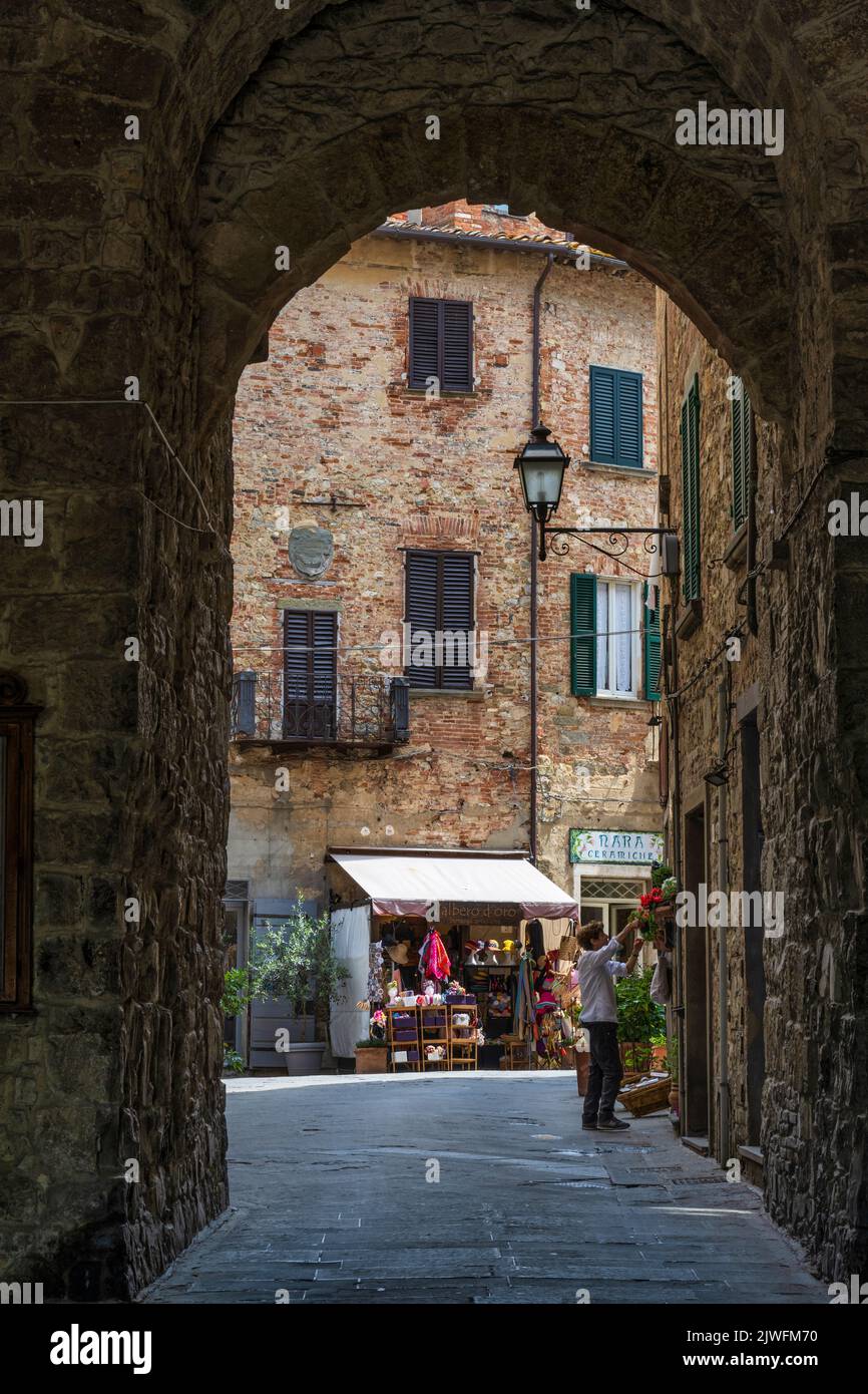 View through Porta San Giusto to Via Giacomo Matteotti in the medieval ...