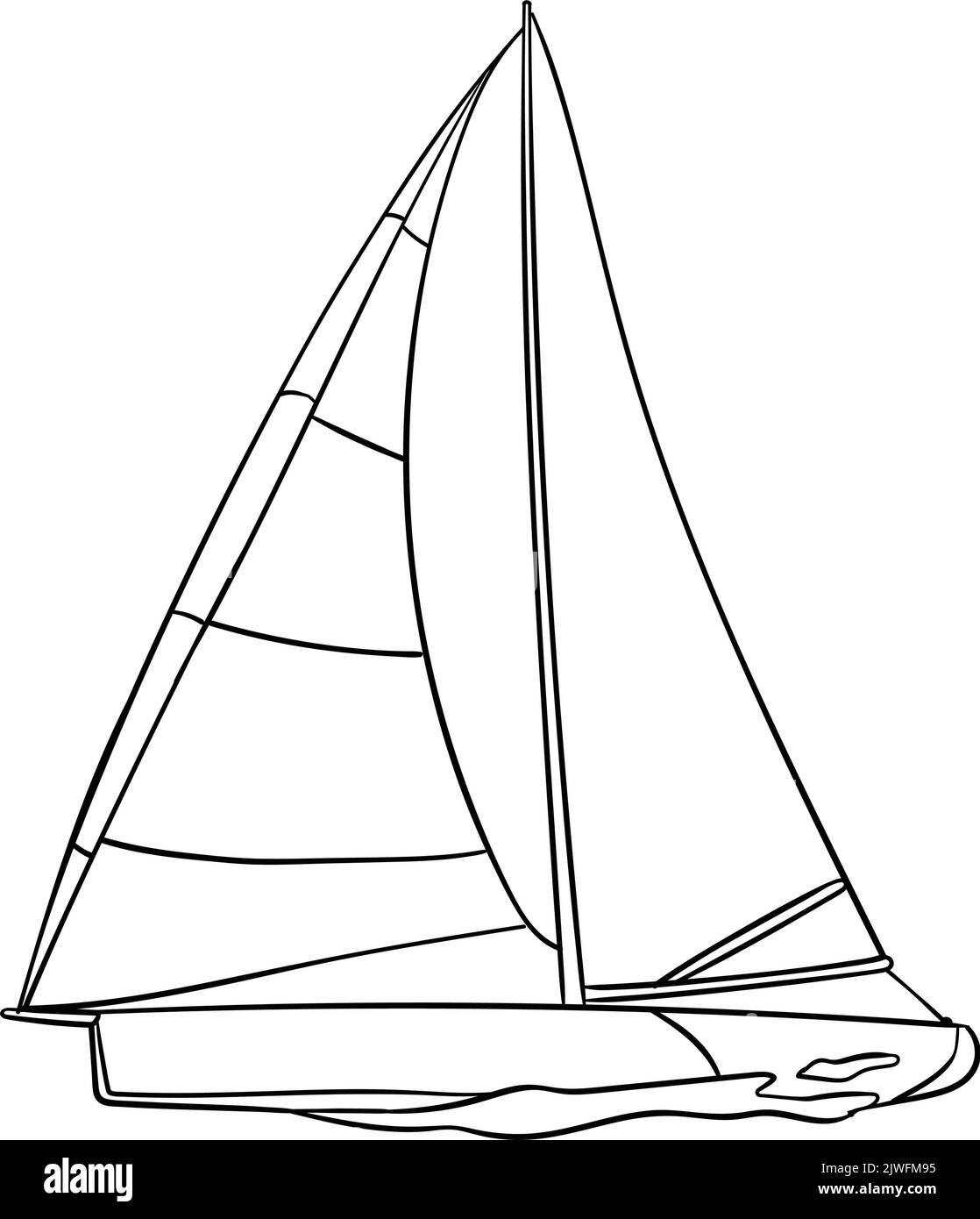 Sailing Isolated Coloring Page for Kids Stock Vector Image & Art - Alamy