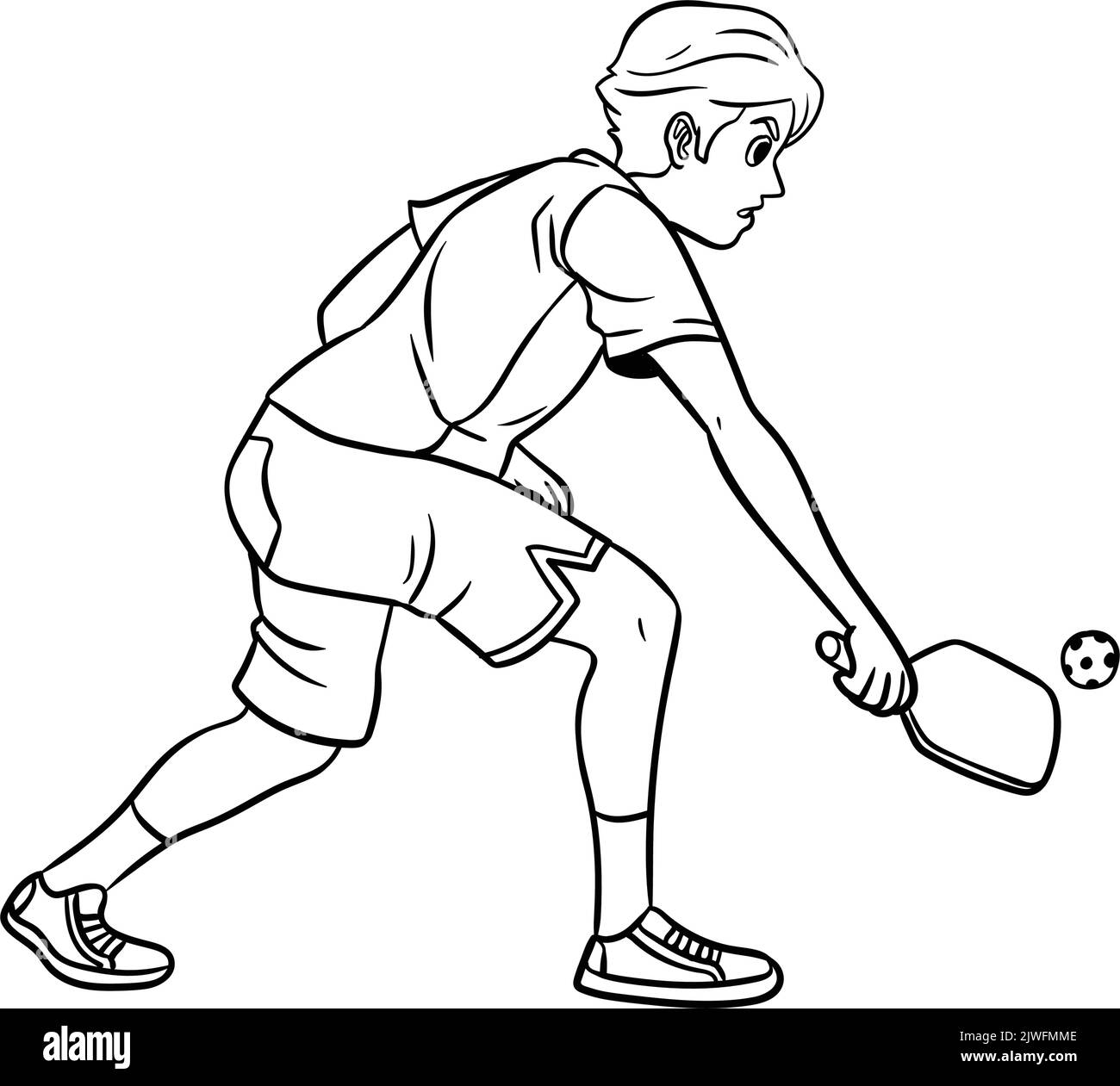 Pickleball Isolated Coloring Page for Kids Stock Vector Image & Art - Alamy