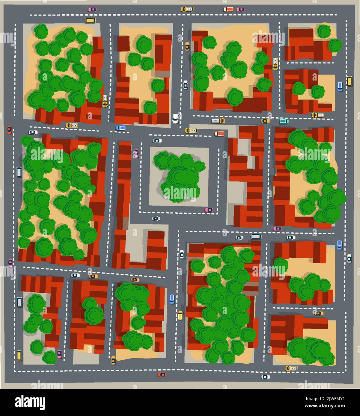 Beautiful green trees top view Stock Vector Images - Alamy