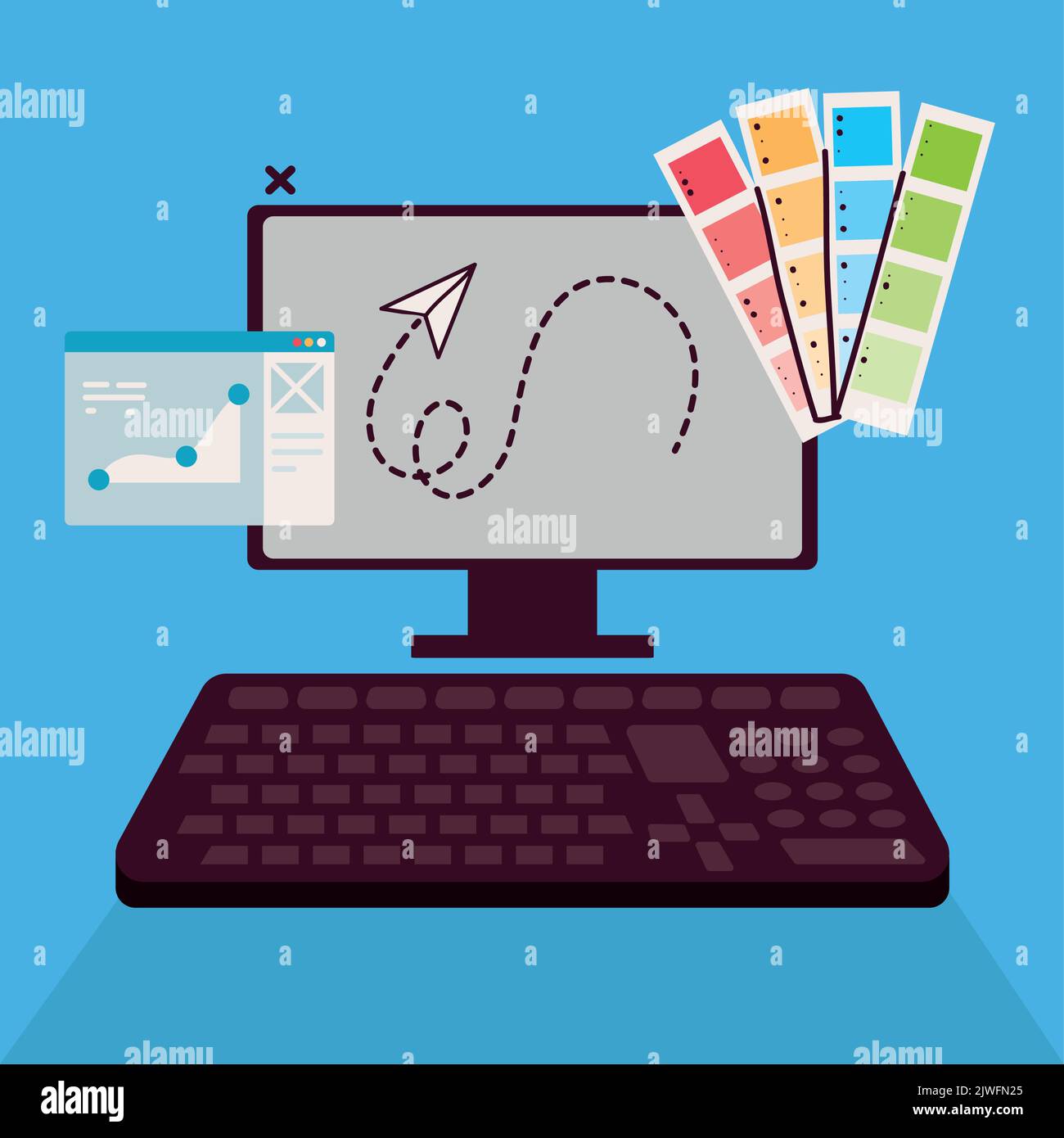 Design and Development, vector layout Stock Vector Image & Art - Alamy