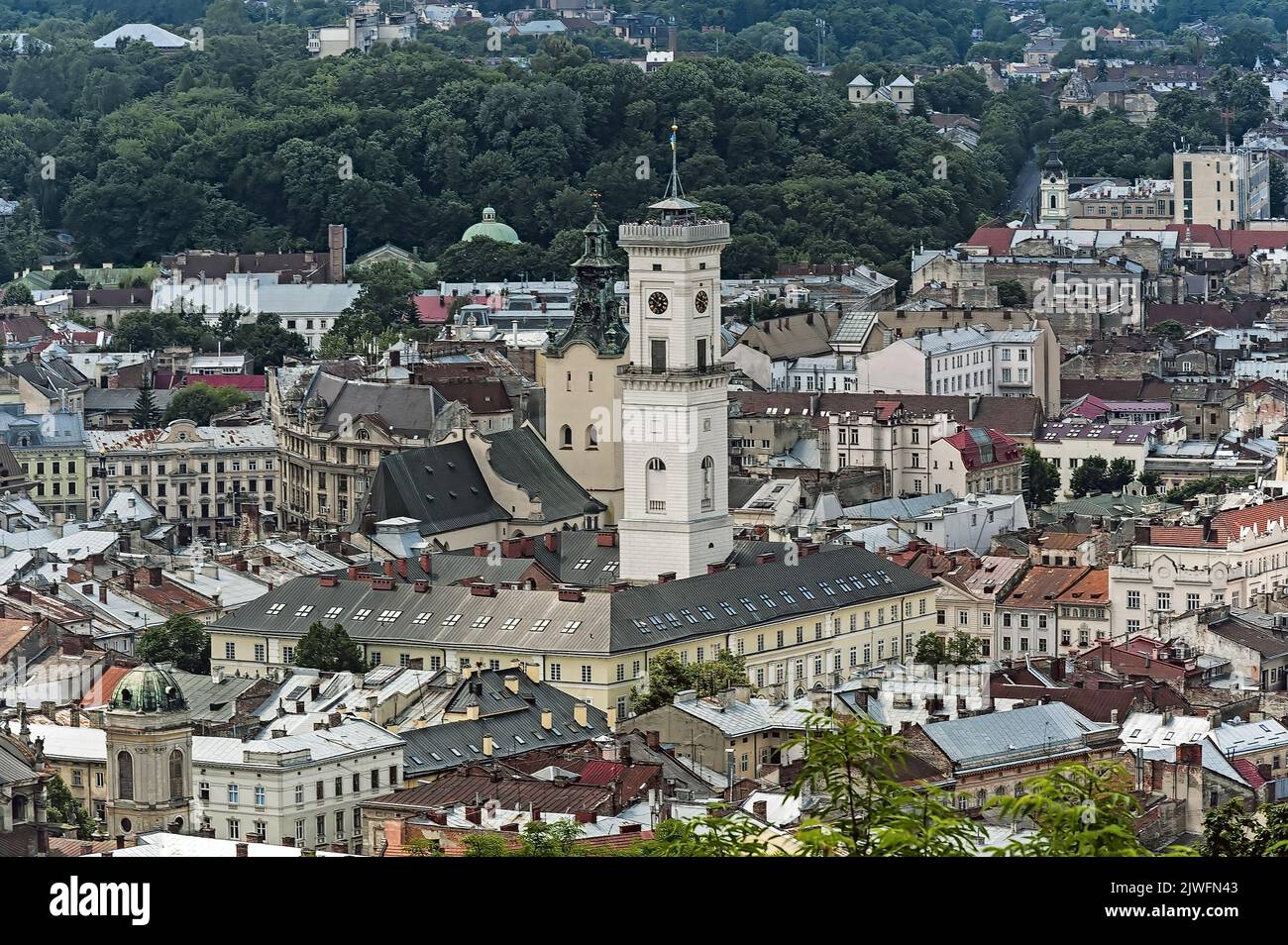 Aerial view historical center lviv hi-res stock photography and images ...