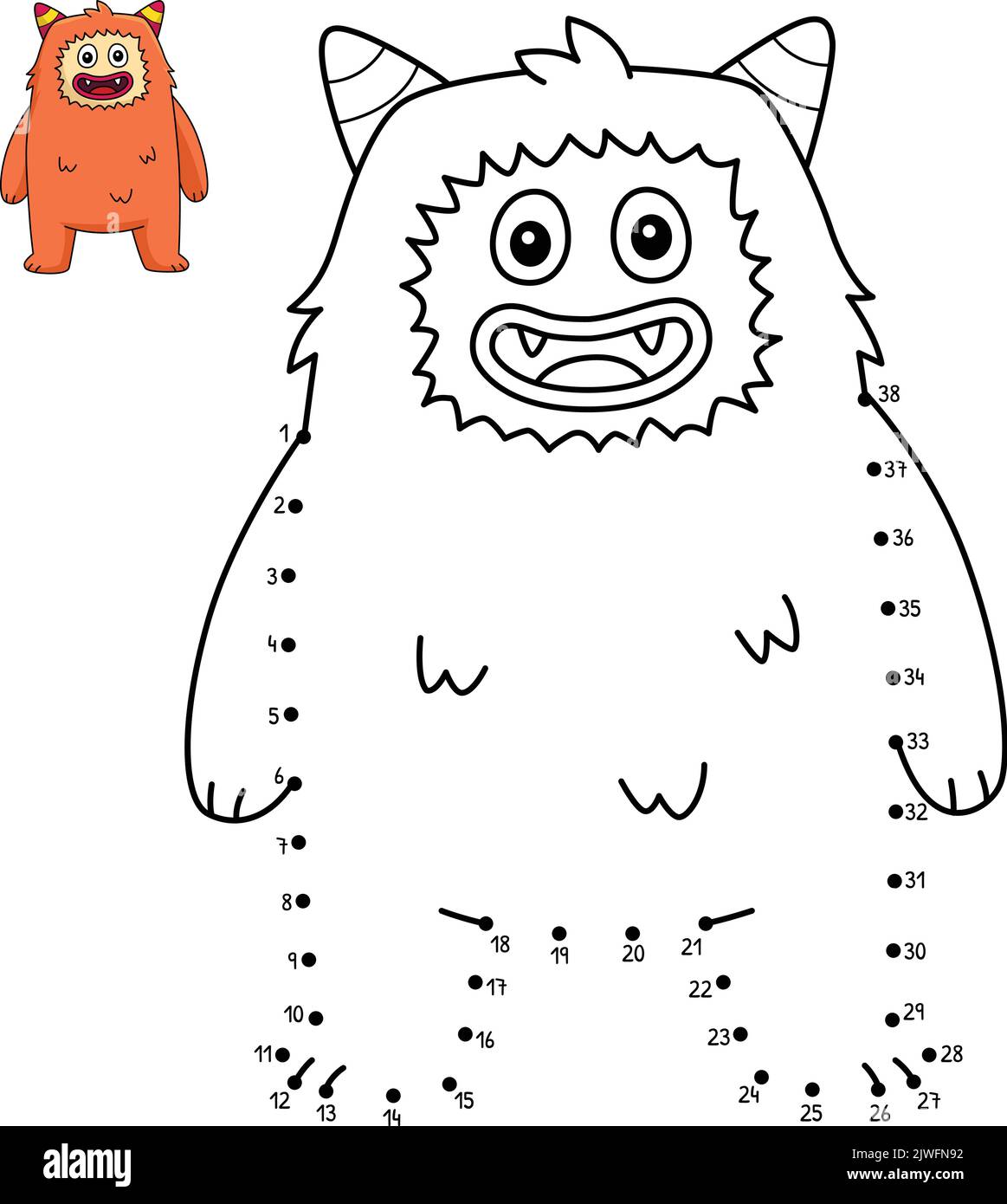 Dot to Dot Monster Bear Isolated Coloring Page Stock Vector Image & Art ...