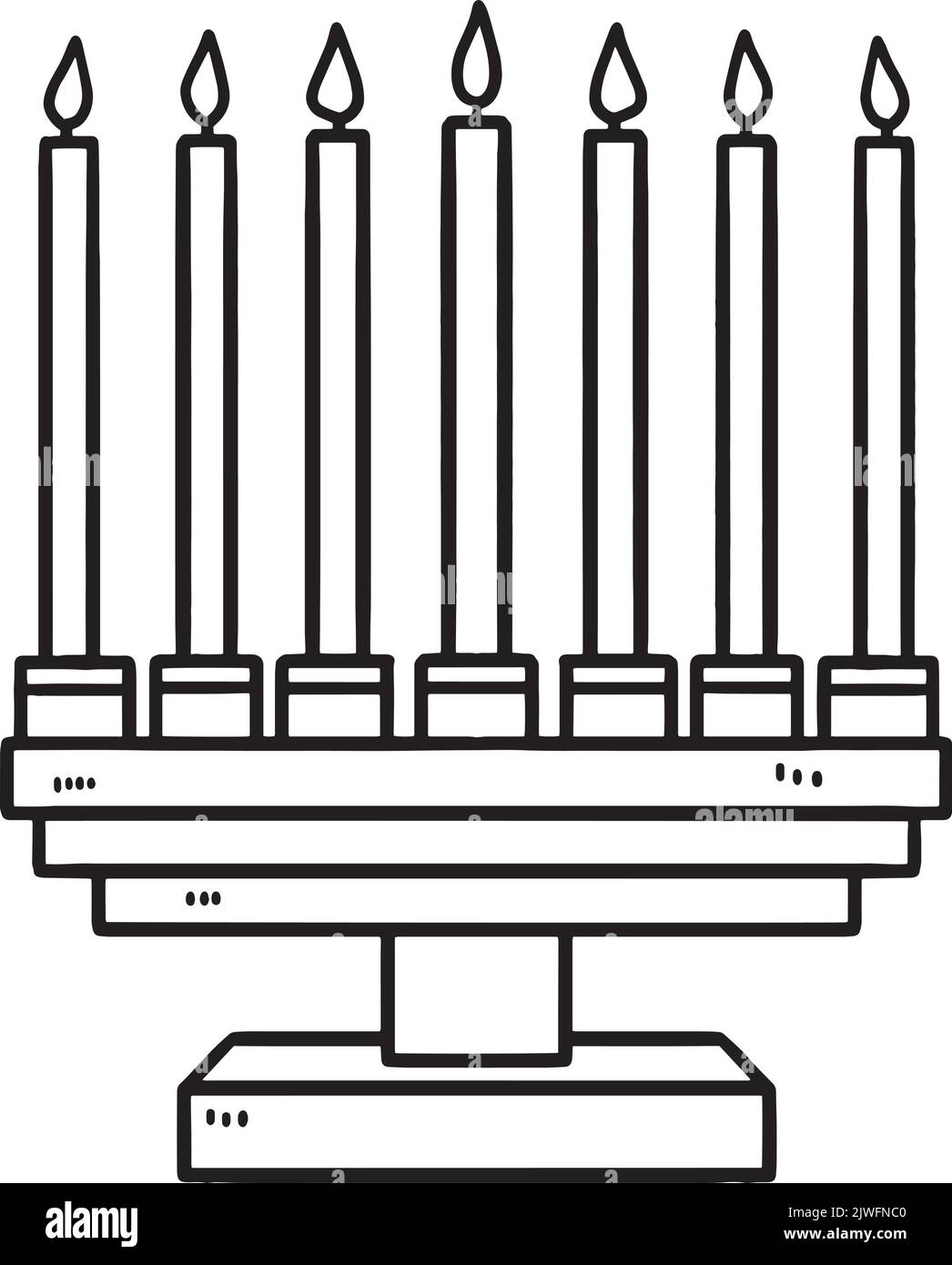 Kwanzaa Kinara Isolated Coloring Page for Kids Stock Vector Image & Art ...