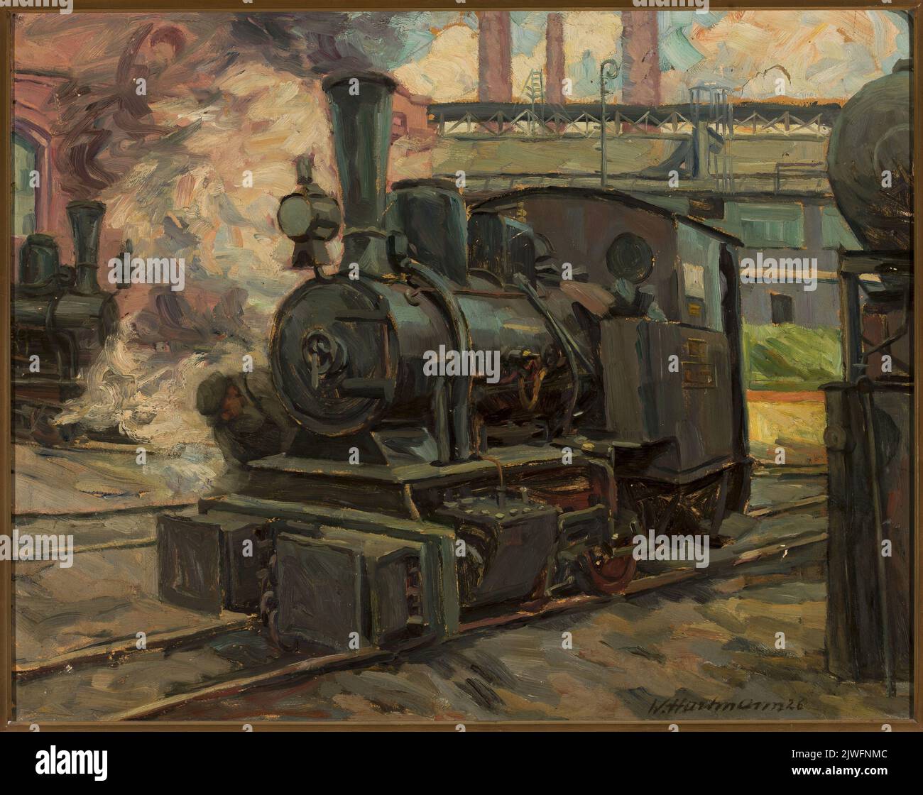 Steam engine. Hartmann, Walter (1899-1945), painter Stock Photo - Alamy