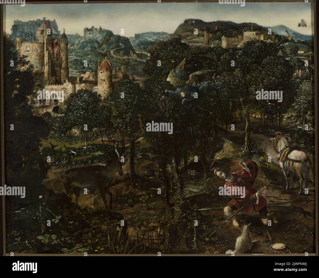 Landscape with St. Hubertus. unknown, painter Stock Photo - Alamy