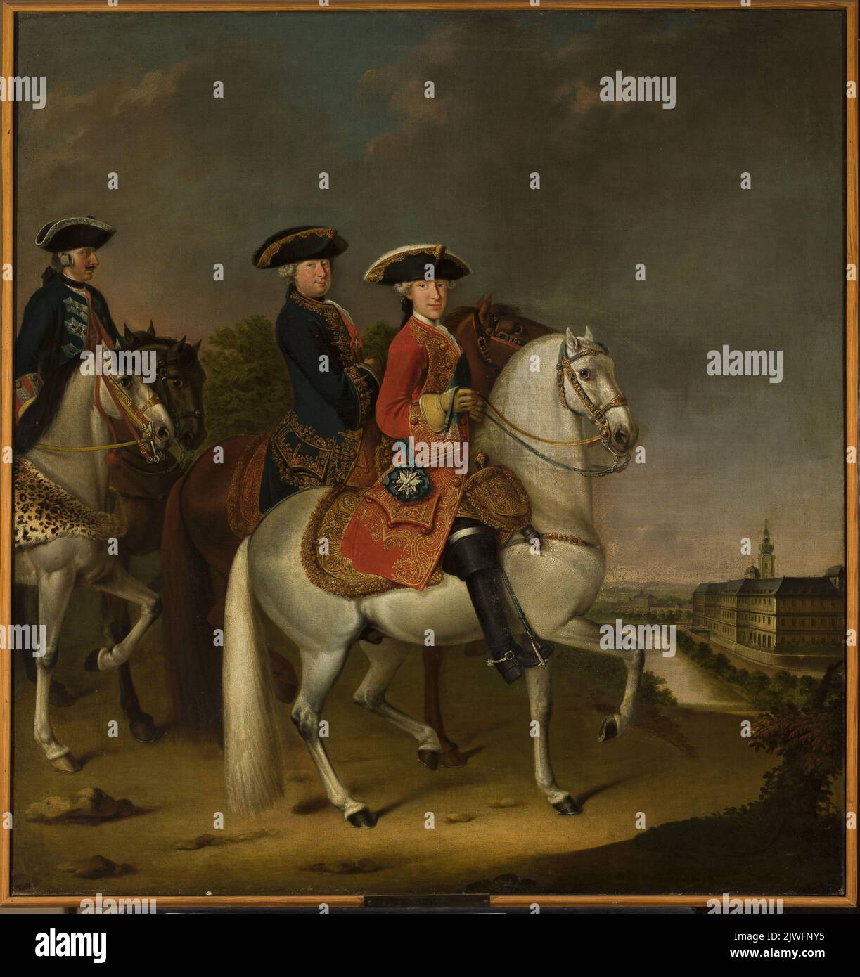Three horsemen. Löber, Johann Friedrich (1709-1772), painter Stock ...