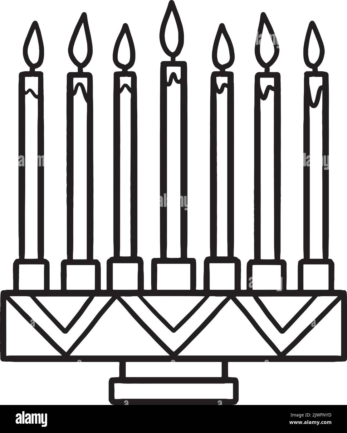 Kwanzaa Kinara Isolated Coloring Page for Kids Stock Vector Image & Art ...