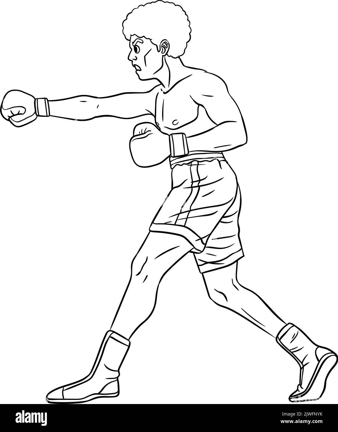 Boxing Isolated Coloring Page for Kids Stock Vector Image & Art - Alamy