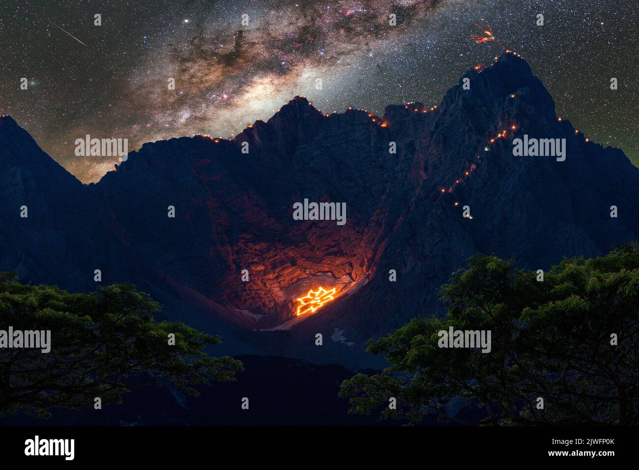 An amazing mountainous night view with the milky way Stock Photo - Alamy An amazing mountainous night view with the milky way Stock Photo - Alamy