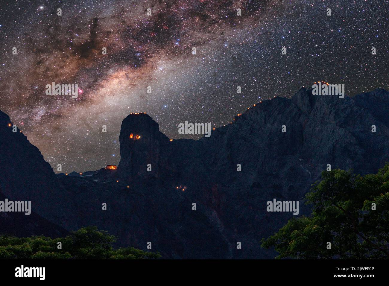 An amazing mountainous night view with the milky way Stock Photo - Alamy An amazing mountainous night view with the milky way Stock Photo - Alamy
