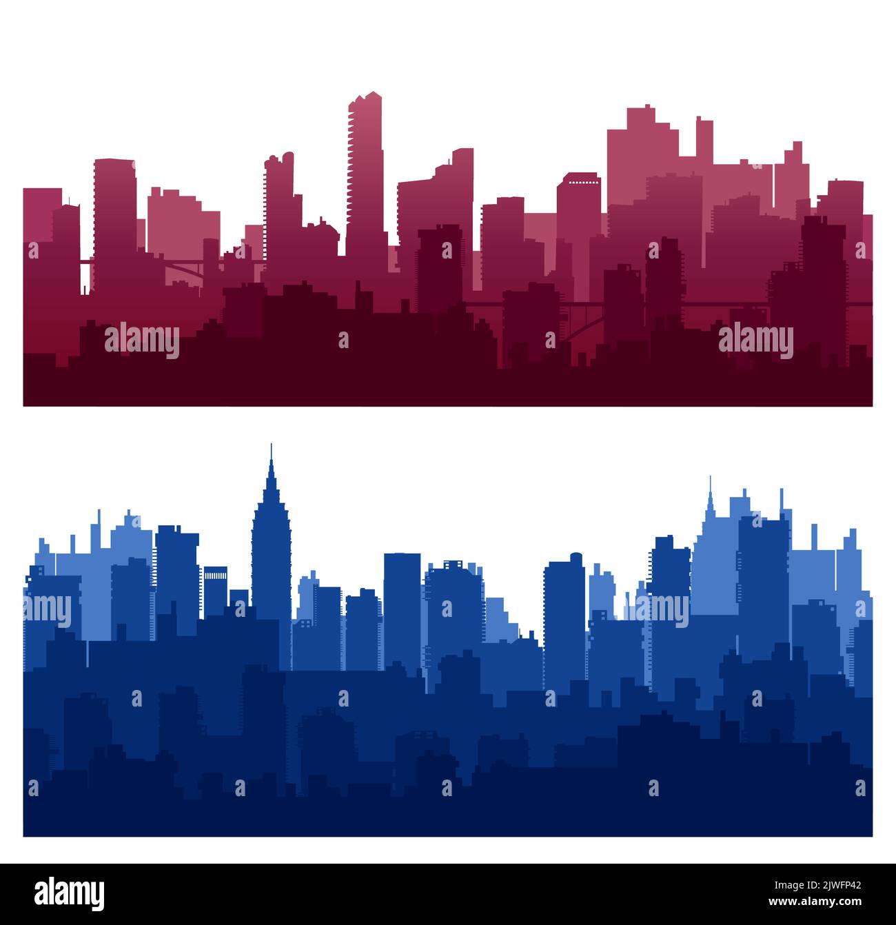 Silhouette of city structure downtown urban modern street Stock Vector ...