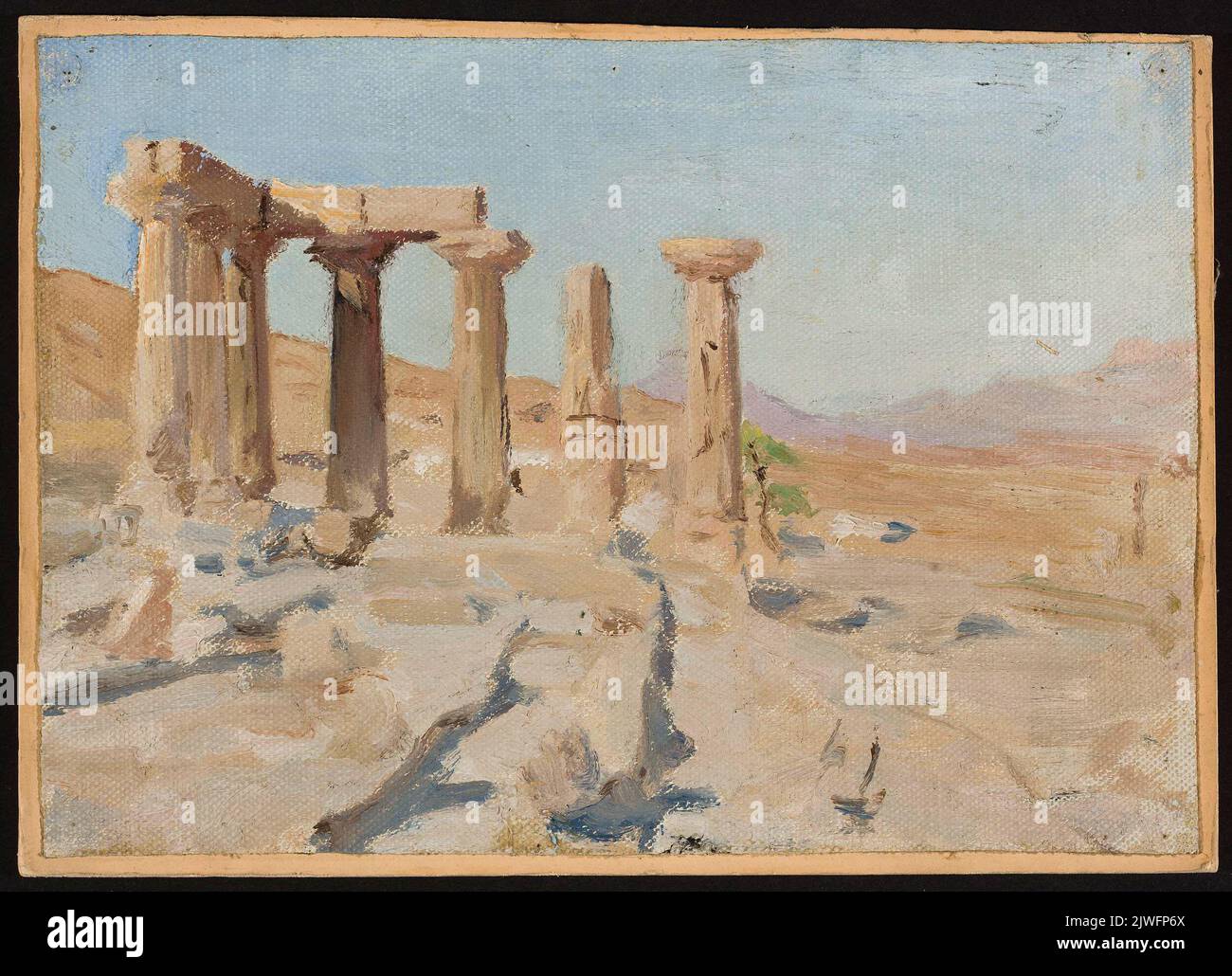 Temple of Apollo and Mount Parnassus in Corinth. From the journey to ...