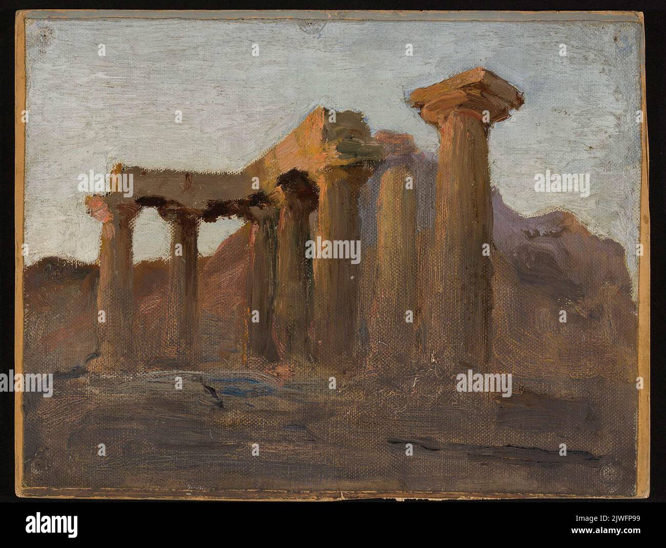 Temple of Apollo in Corinth at sunrise. From the journey to Greece ...