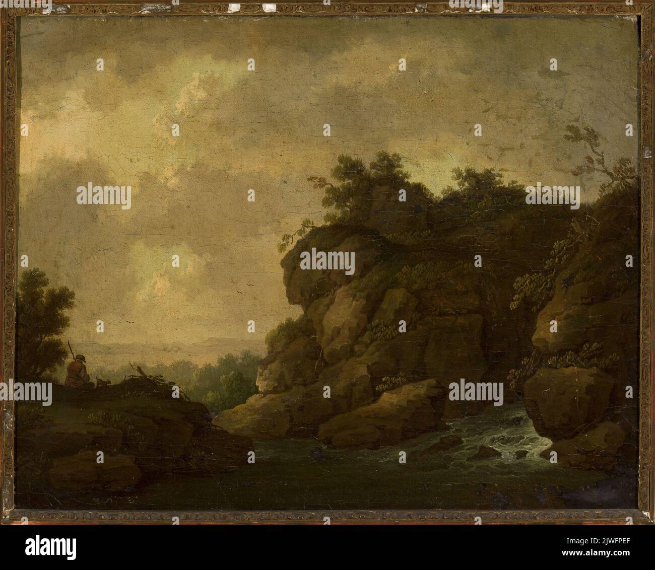 Romantic landscape with a shepherd. Bemmel, Johann Christoph von (post ...