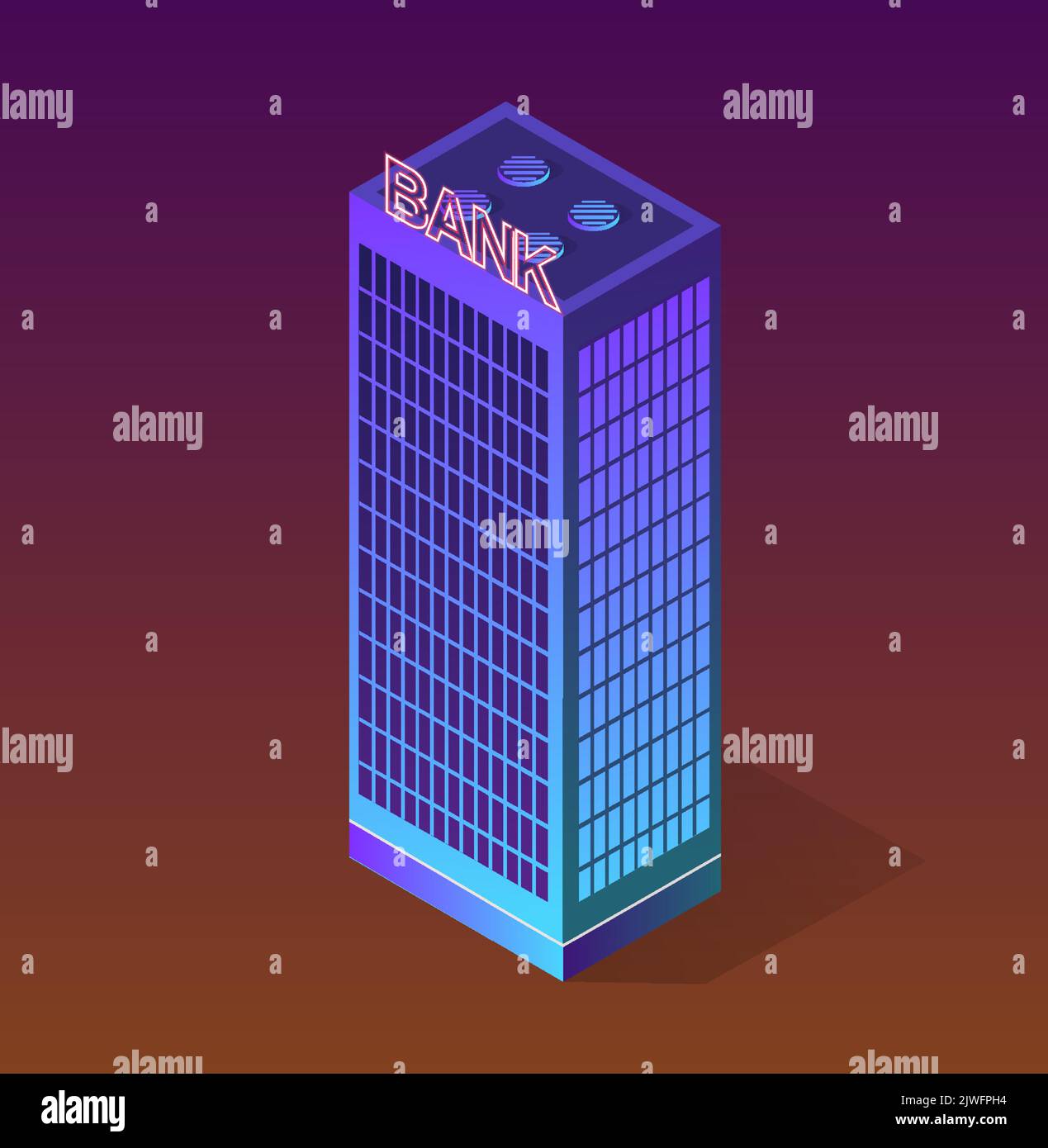 Night city bank building apartment residential skyscraper Stock Vector ...
