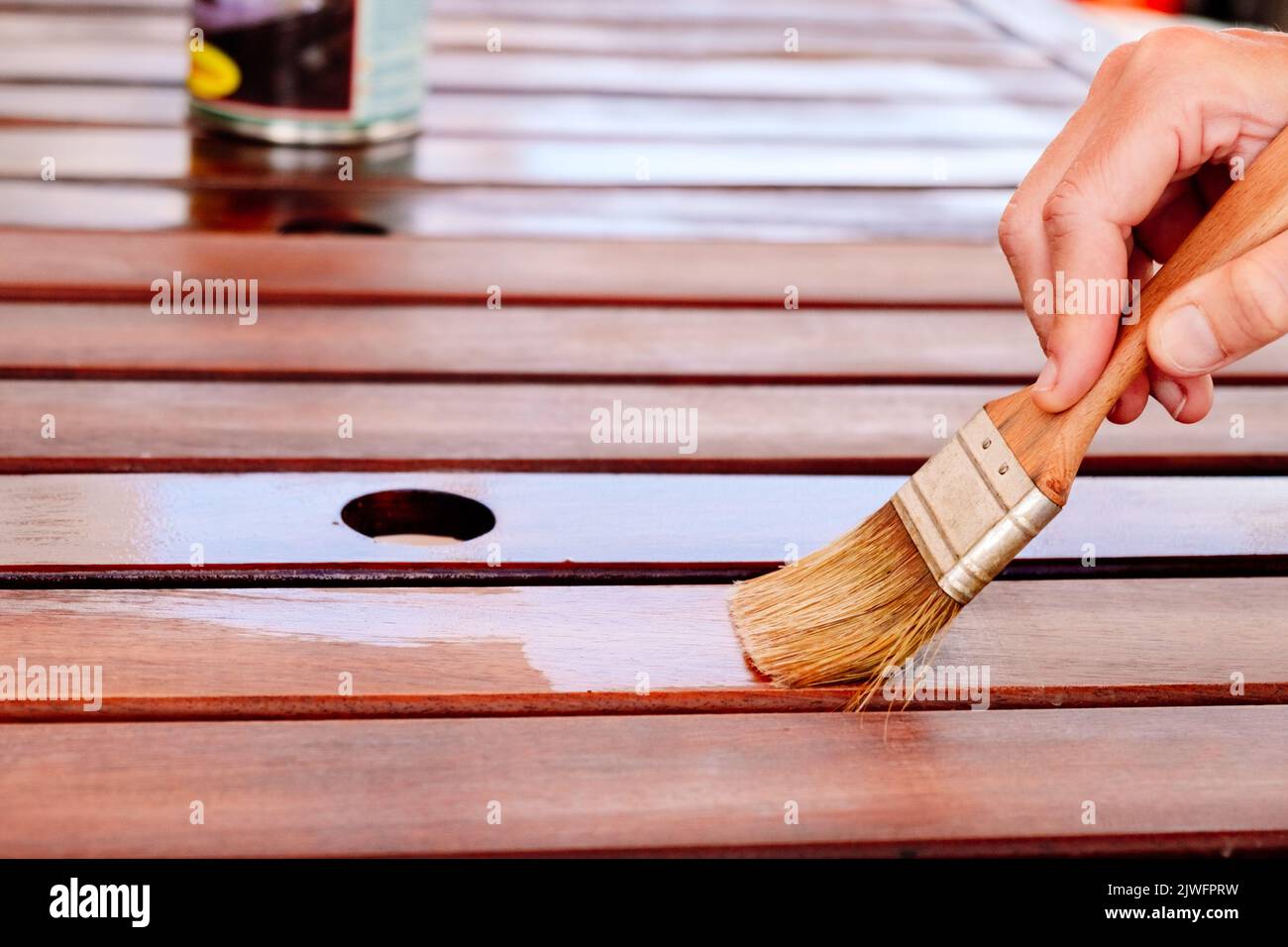 Apply teak oil hi-res stock photography and images - Alamy