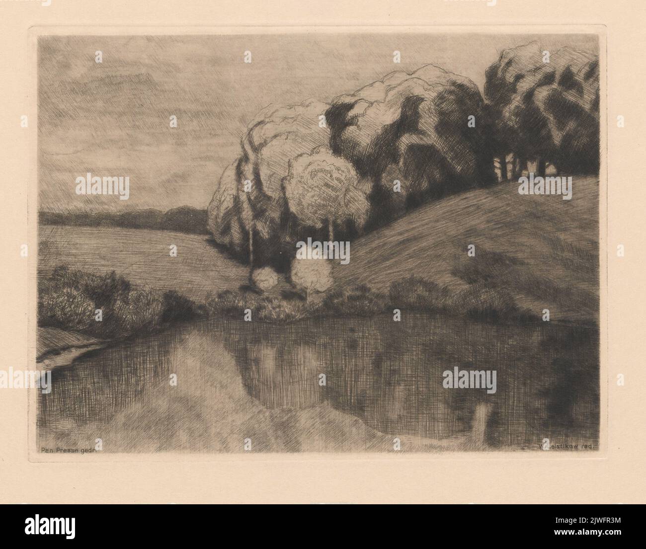 Grunewaldsee. Leistikow, Walter (1865-1908), graphic artist, Pan-Presse ...
