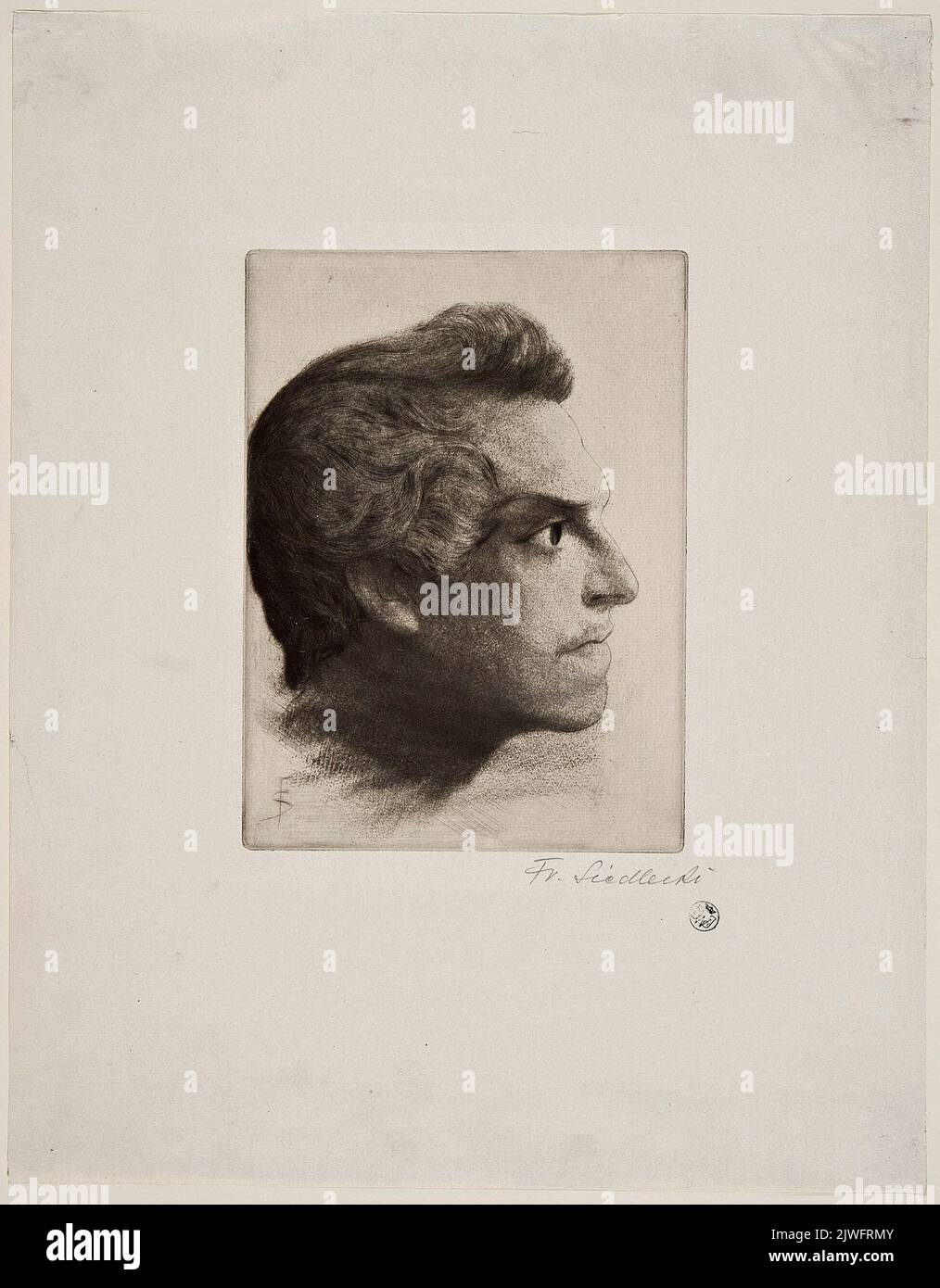 Portrait of Juliusz Słowacki (right profile). Siedlecki, Franciszek ...