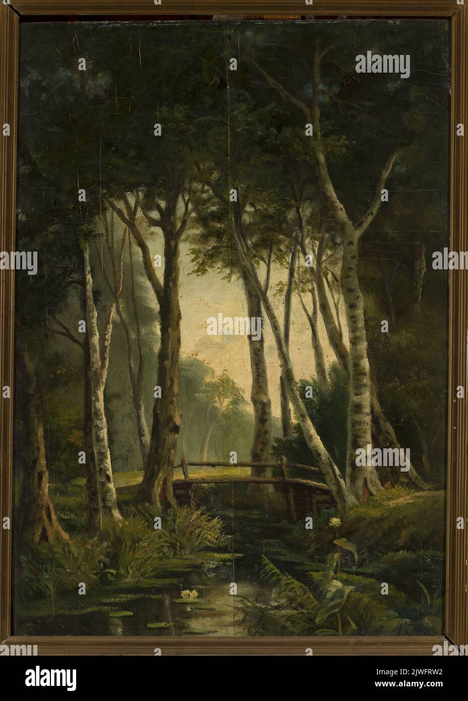 Landscape with a bridge among trees. Srep, J. (fl. 1800-1900), painter ...