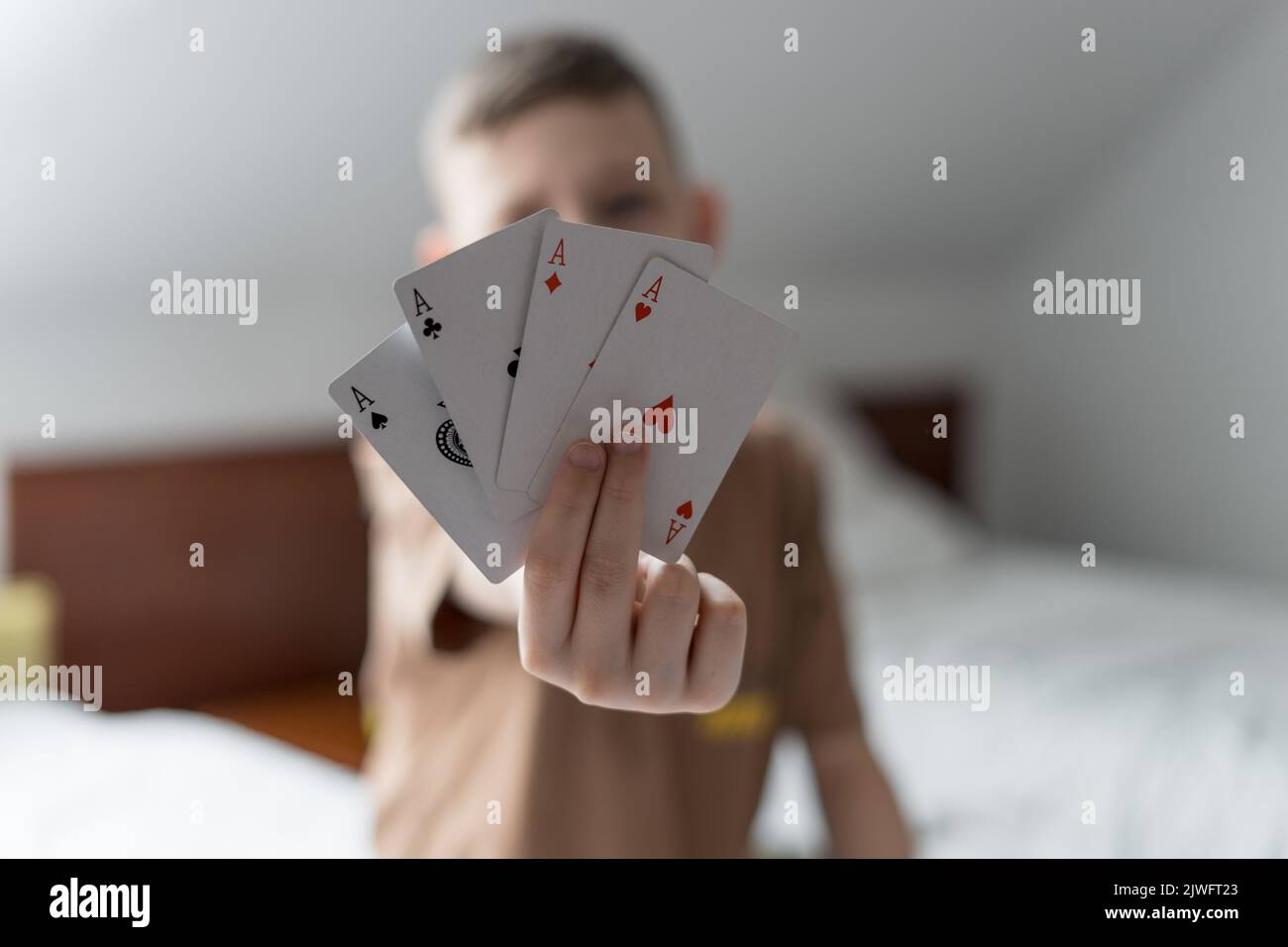 Happy teen boy playing game hi-res stock photography and images - Alamy