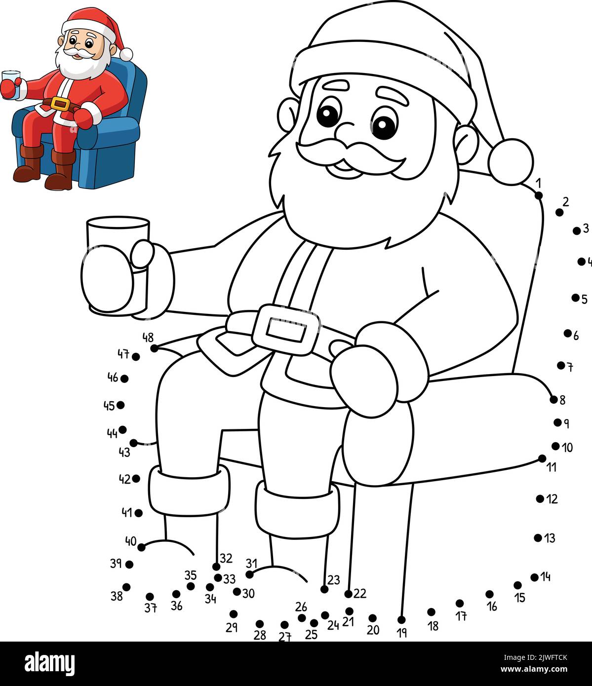 Dot Christmas Santa Dots Connect Claus Printables Printable Kids ...
