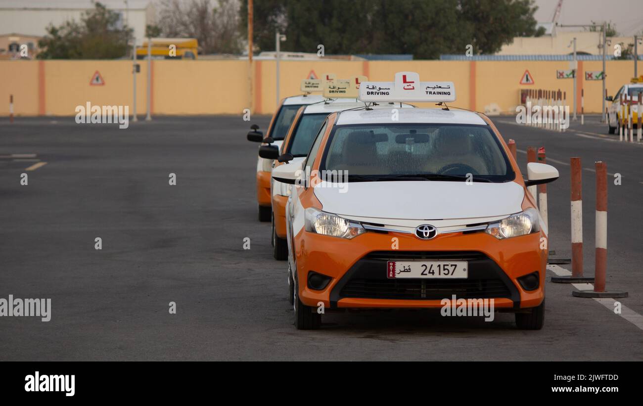 Doha, Qatar- August 08,2022 : cars at a driving school in Qatar Stock ...
