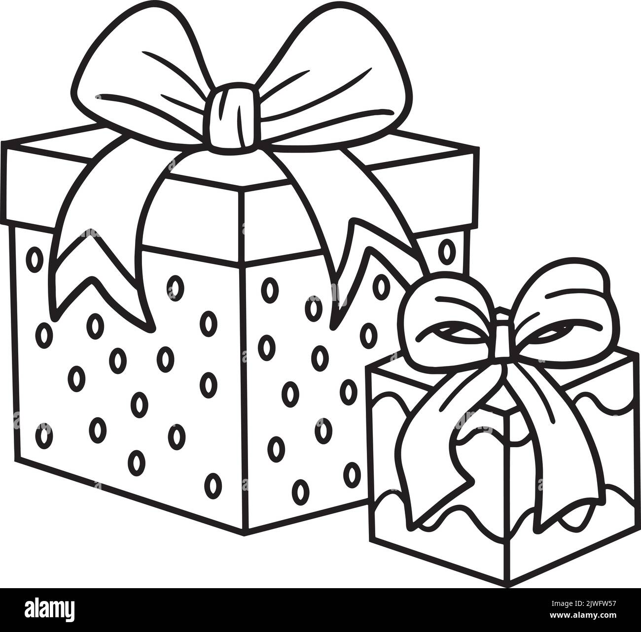 Gifts coloring page Cut Out Stock Images & Pictures - Alamy