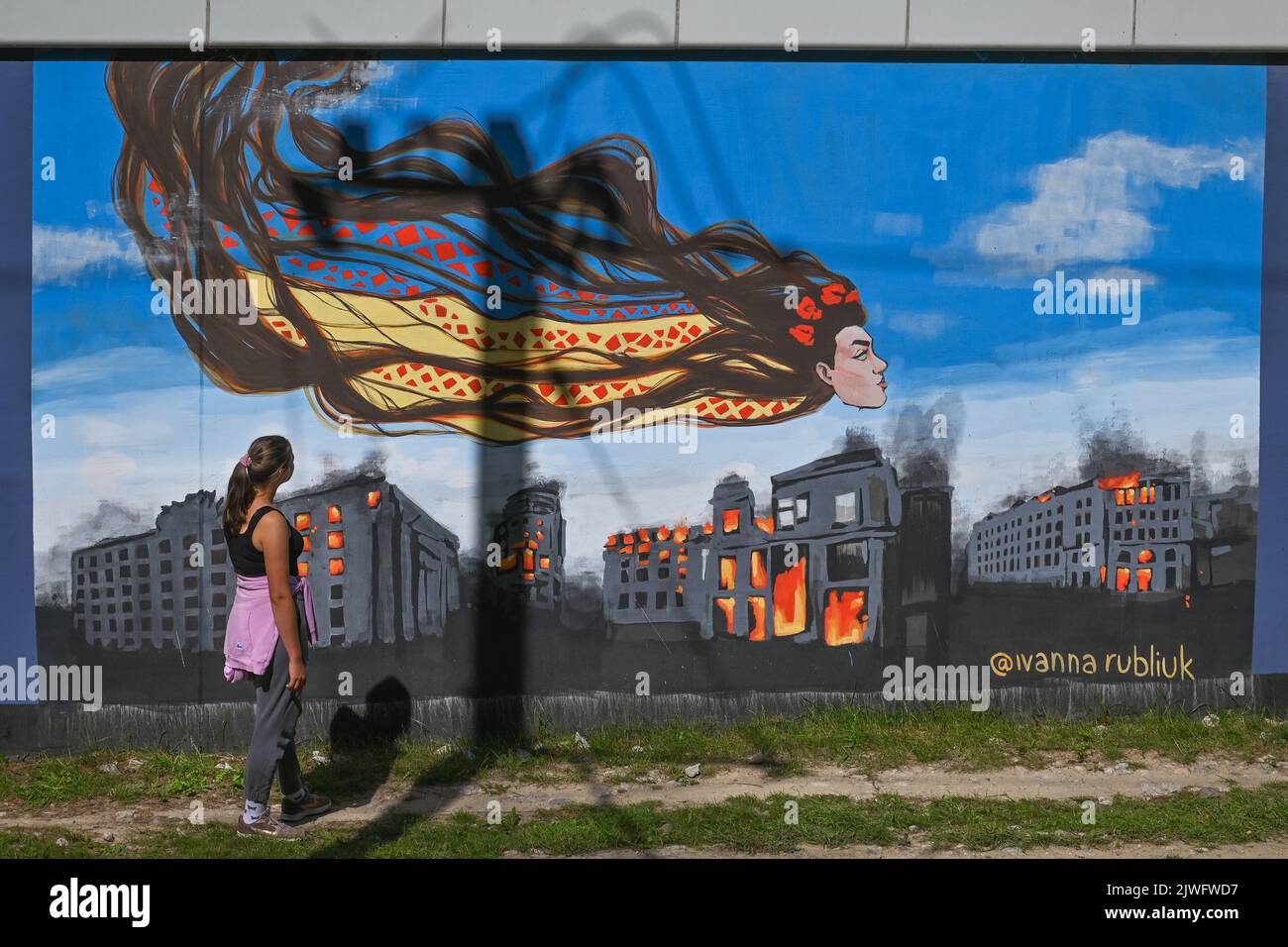 GDANSK, POLAND. 05 September 2022. A young women looks at a pro ...